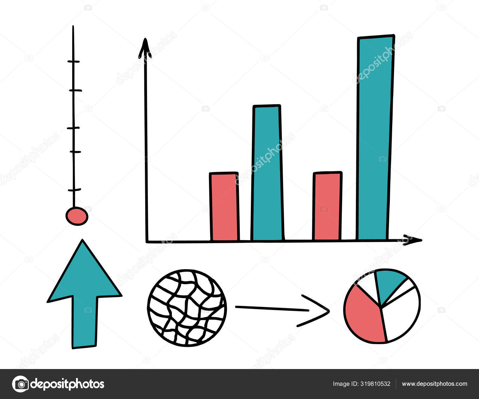 Set of vector graphs and diagrams and elements. Stock Vector by ...