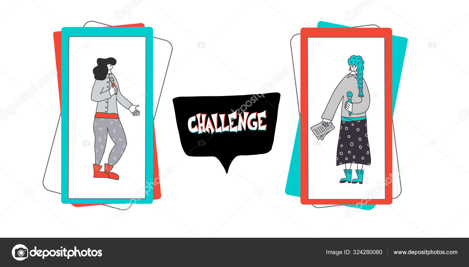 Challenge text color concept. Vector quote design. Stock Vector Image ...