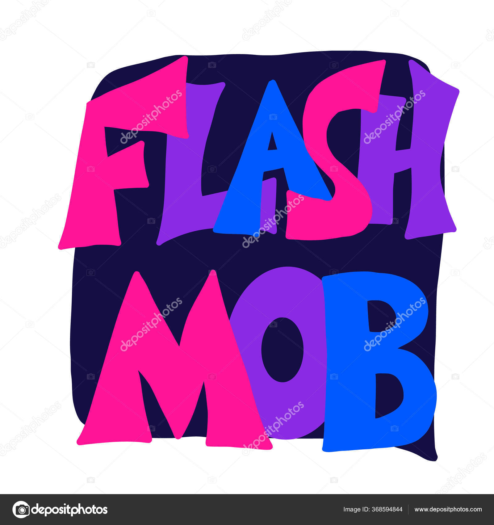Flashmob Stylized Text Speech Bubble Flash Mob Emblem Vector ...