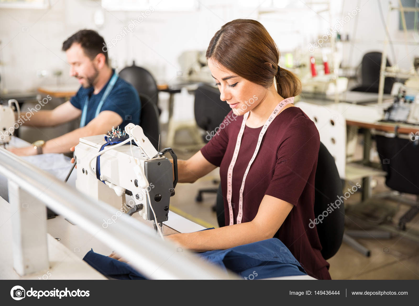 Tailors working in a textile factory Stock Photo by ©tonodiaz 149436444