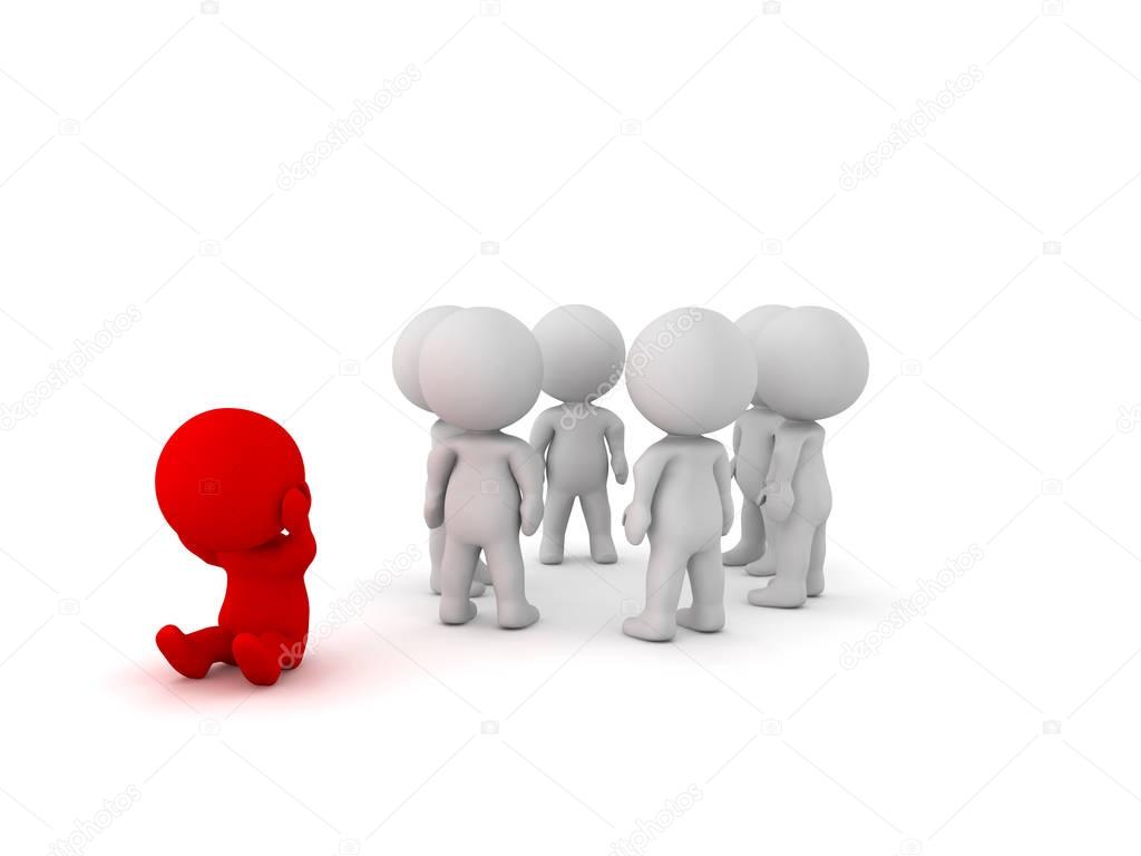 3D Illustration depicting social exclusion — Stock Photo © Lucian3D ...