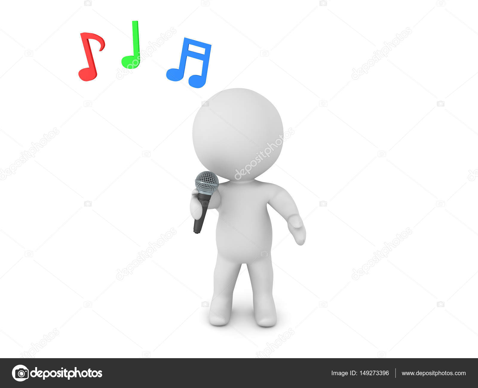 3D Character singing karaoke into a mic — Stock Photo © Lucian3D #149273396
