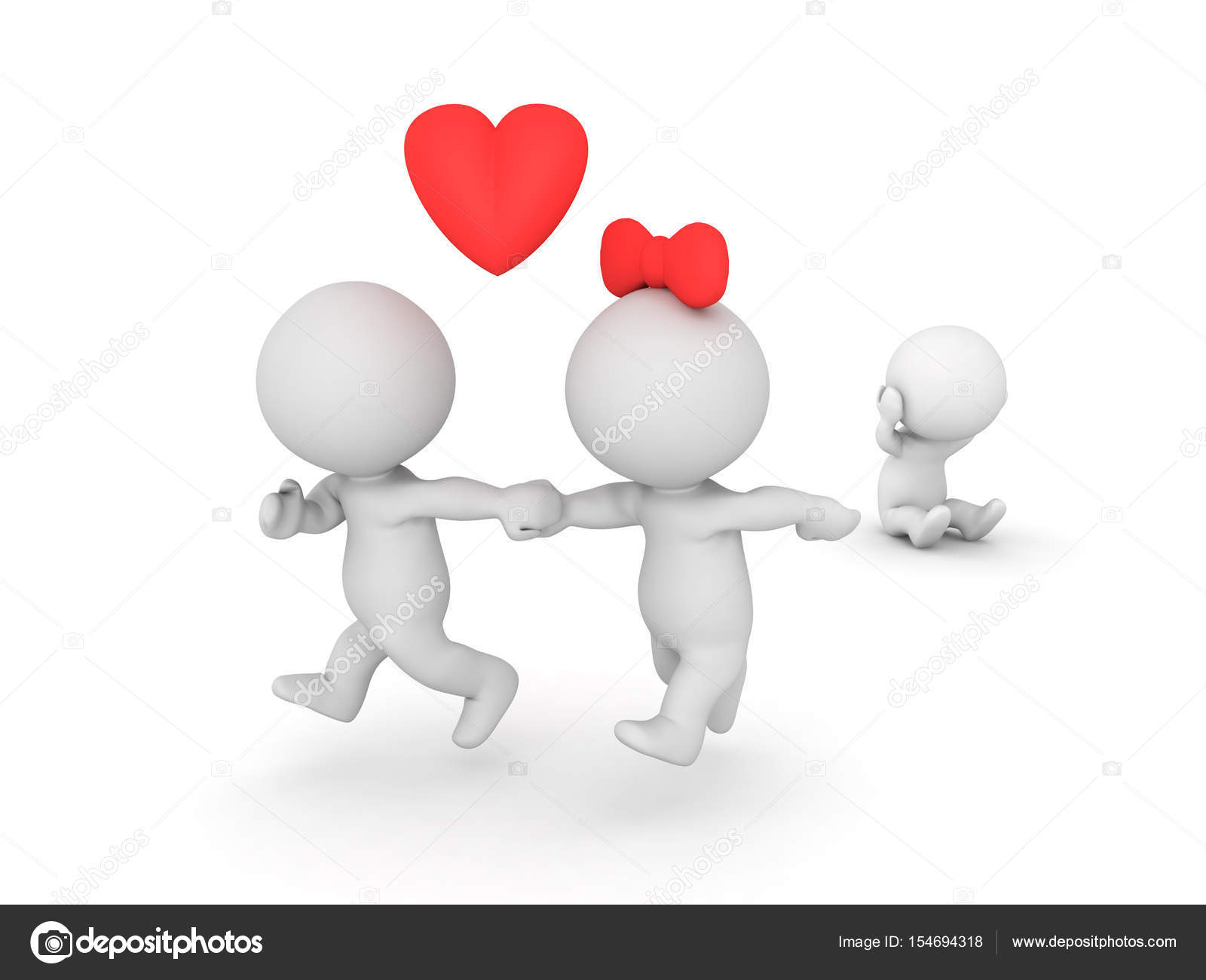 3D illustration depicting being dumped and left for somebody els ...