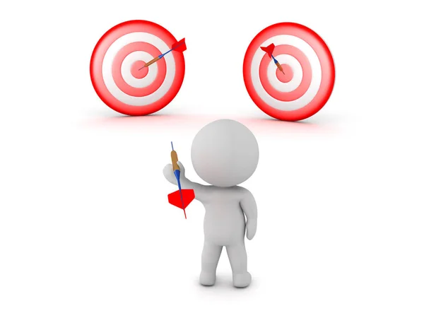 3D Character Sitting on Bullseye Target Stock Photo by ©Lucian3D 71458509