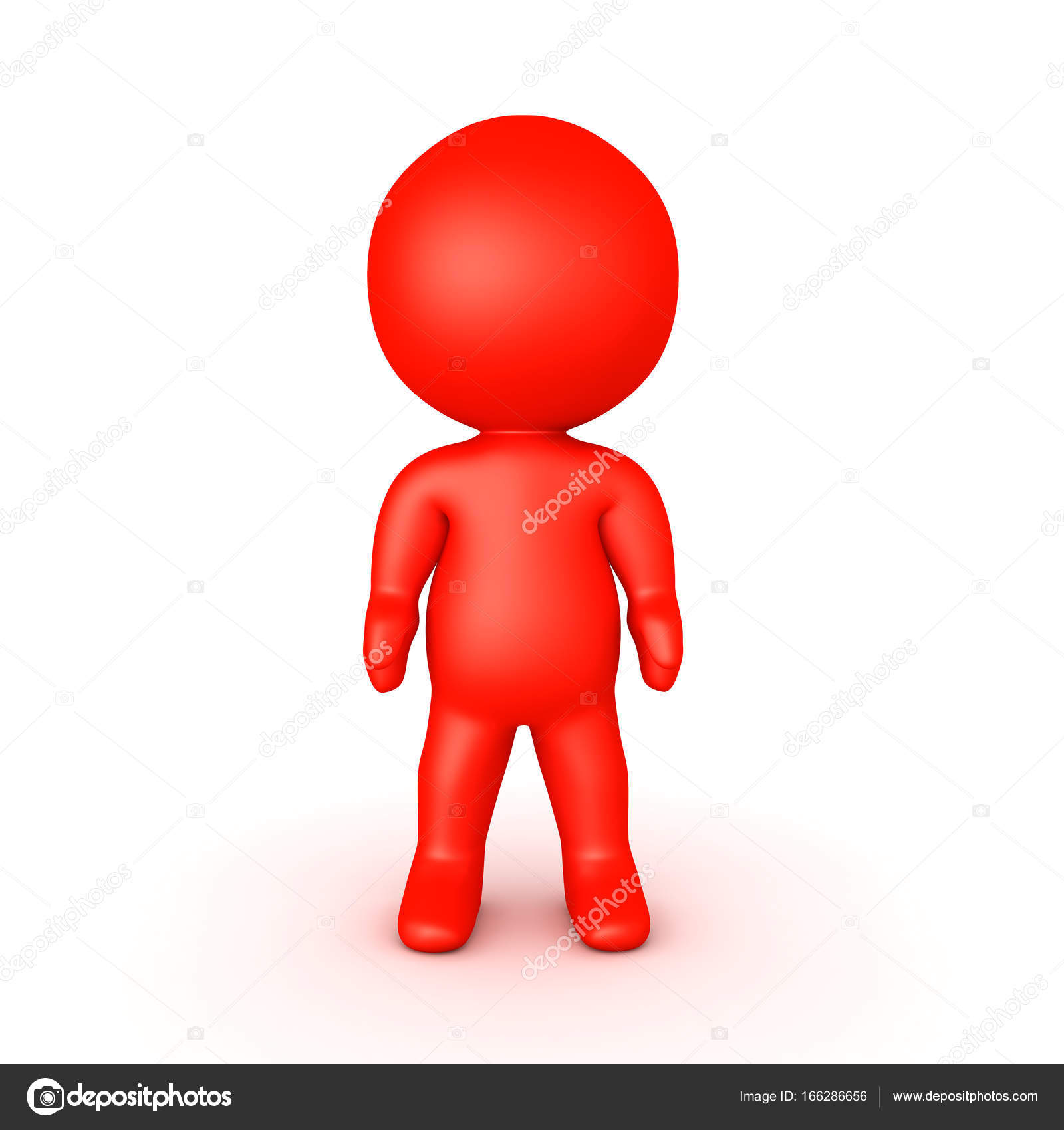 Shiny red 3D Character standing still Stock Photo by ©Lucian3D 166286656