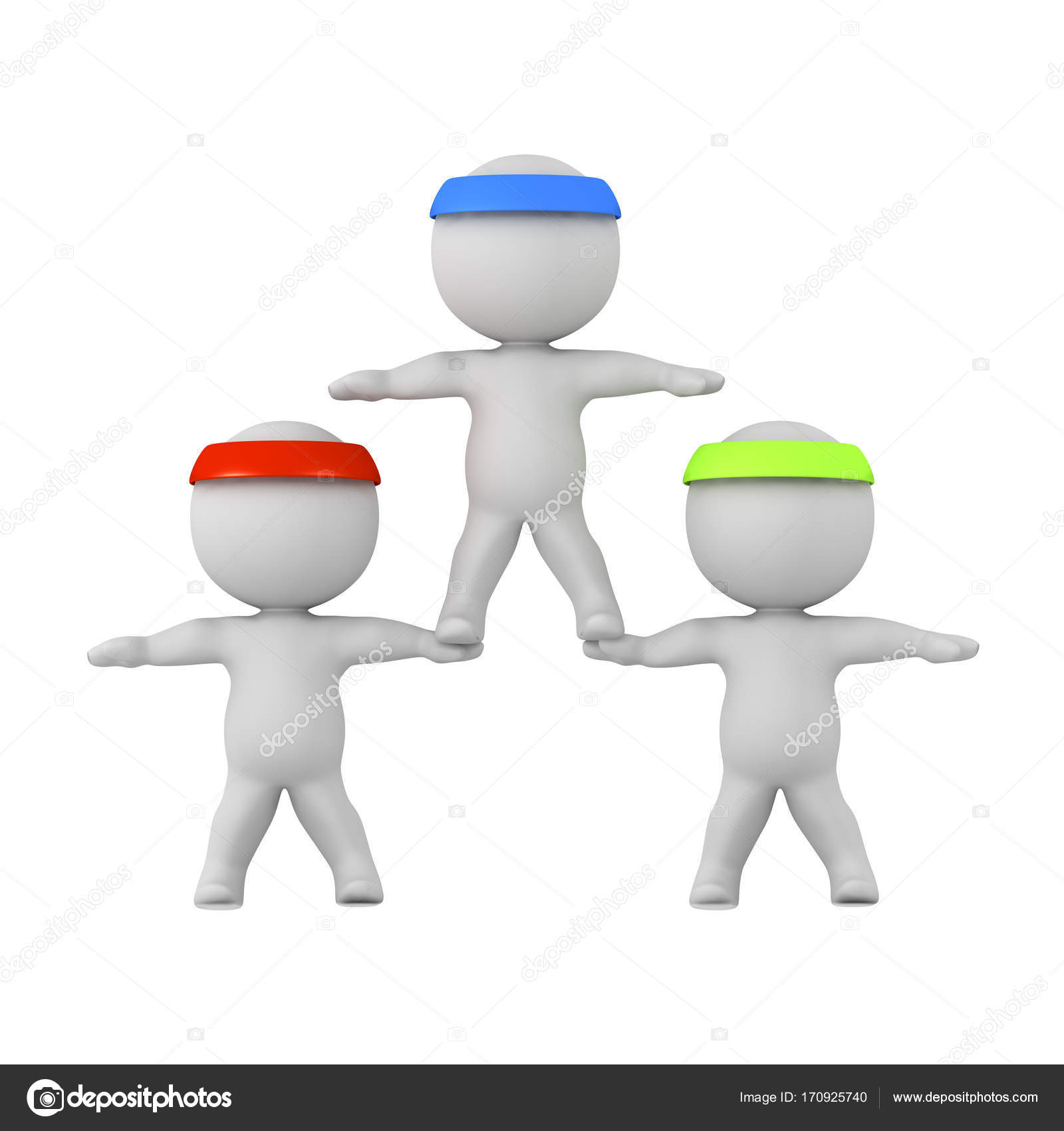 3D illustration of an acrobatic trio Stock Photo by ©Lucian3D 170925740