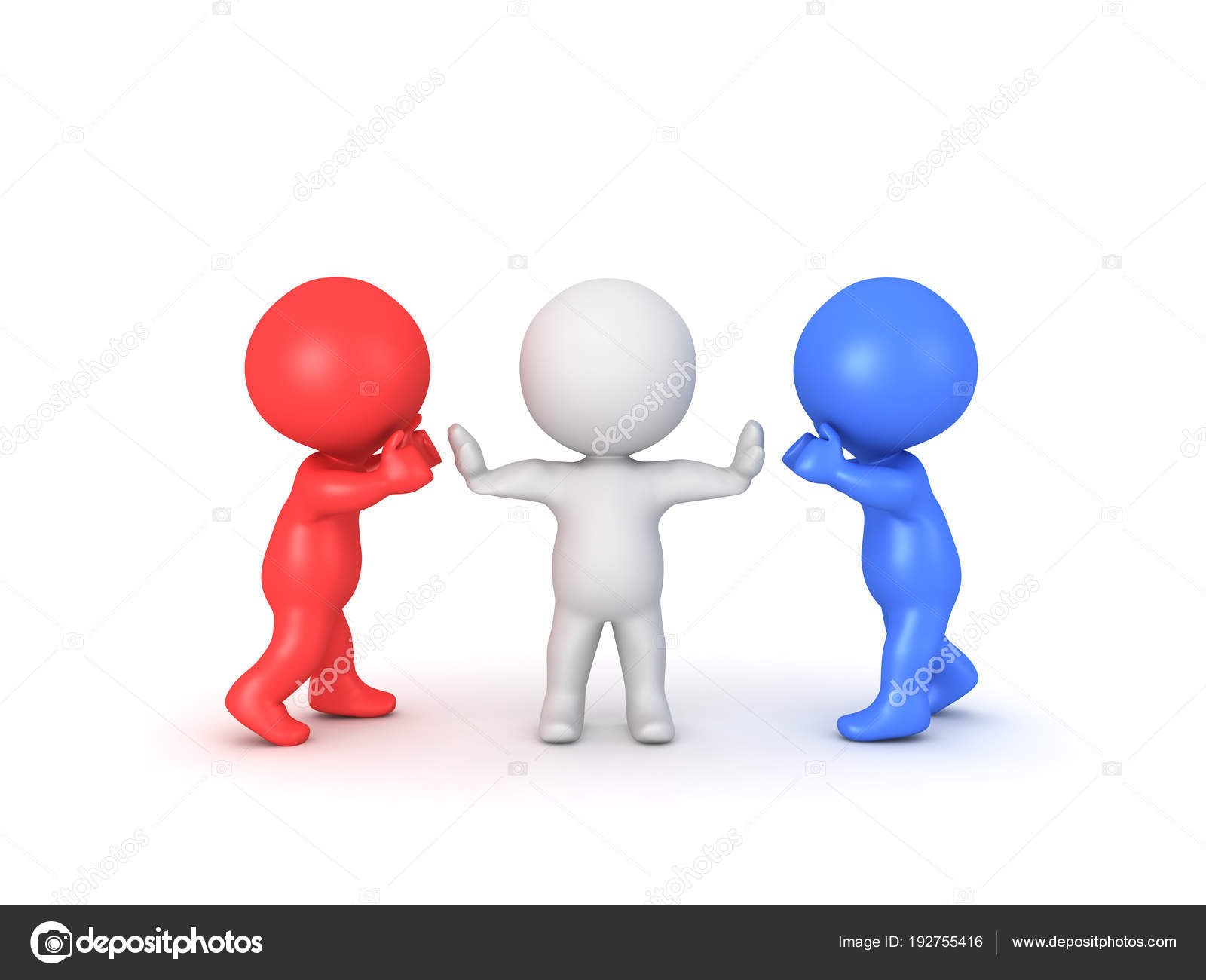 3D Concept of keeping people from fighting each other Stock Photo by ...