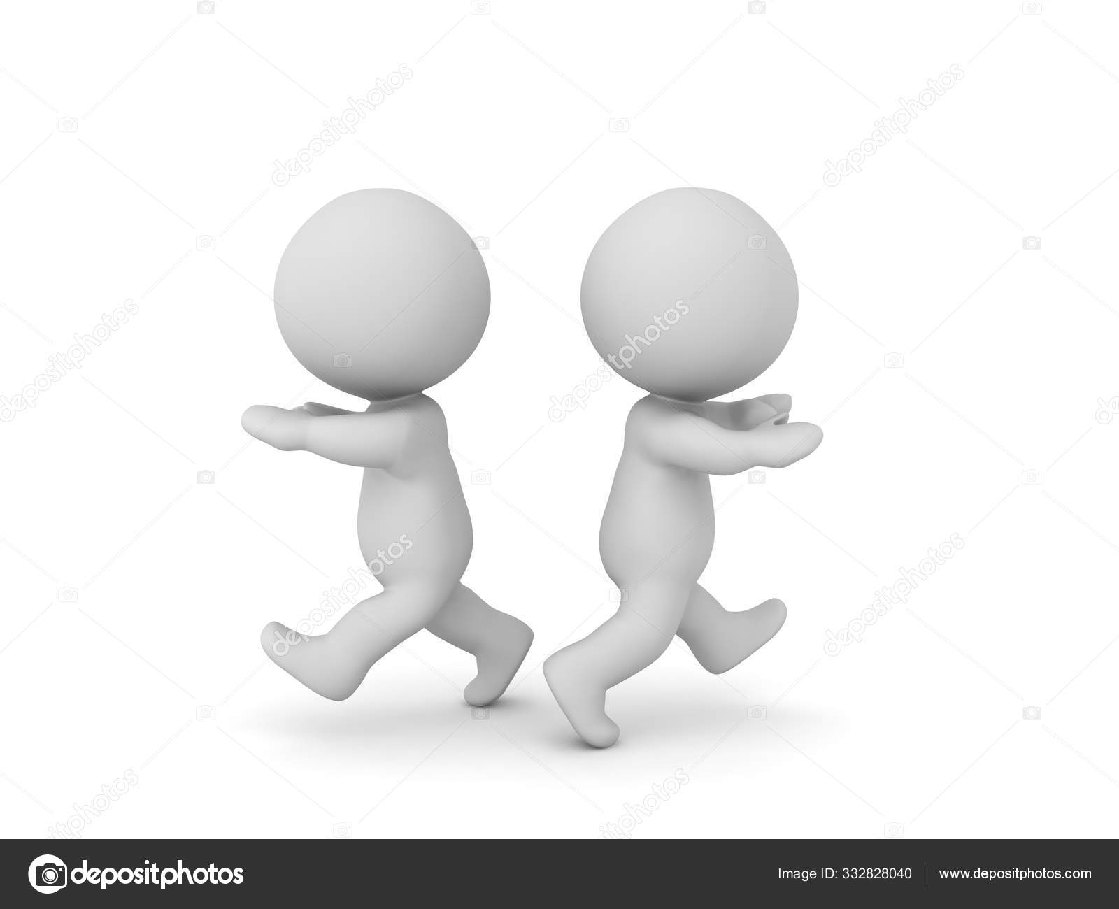 3D Characters running in opposite directions — Stock Photo © Lucian3D ...