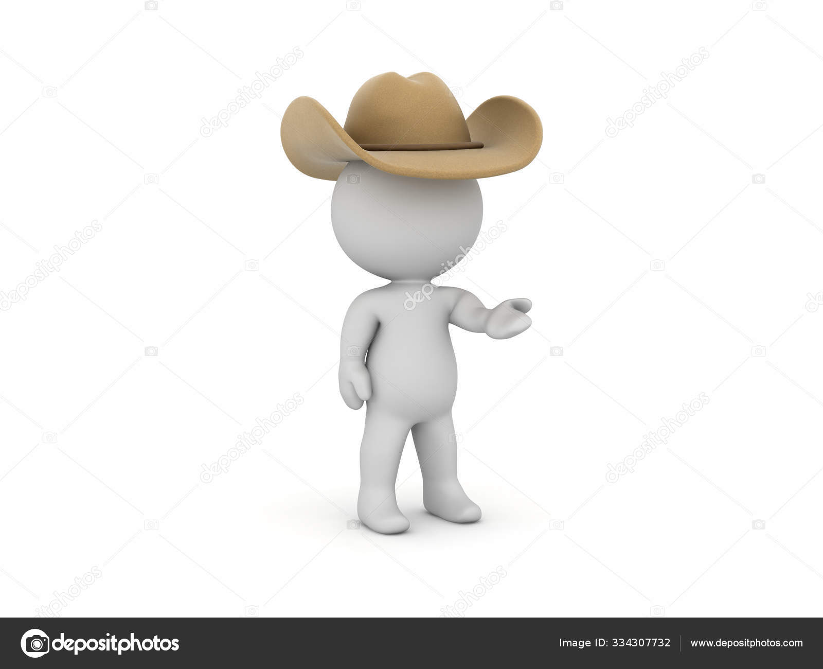 3D Cowboy pointing forward — Stock Photo © Lucian3D #334307732