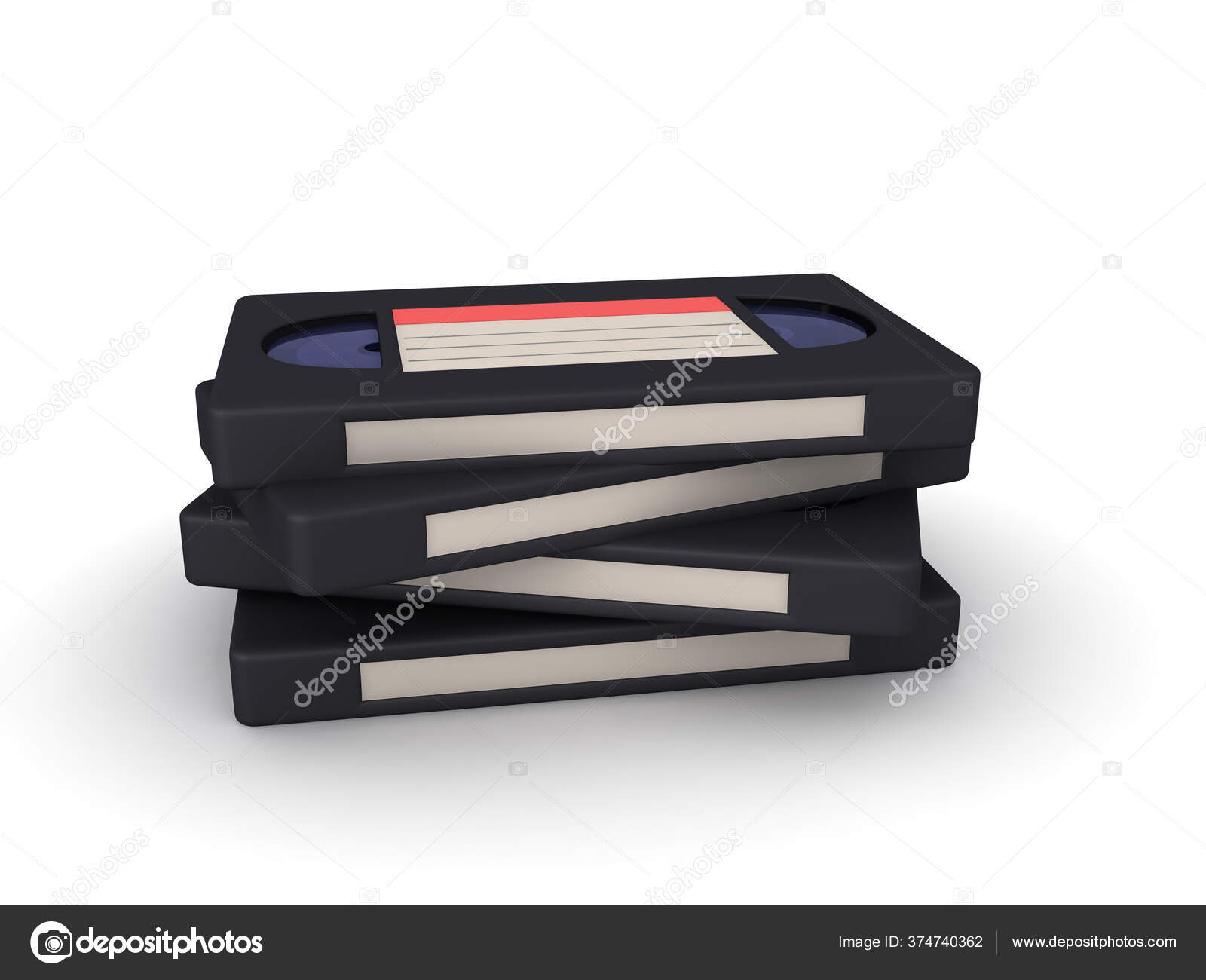 Stack Vhs Tapes Rendering Isolated White Stock Photo by ©Lucian3D 374740362