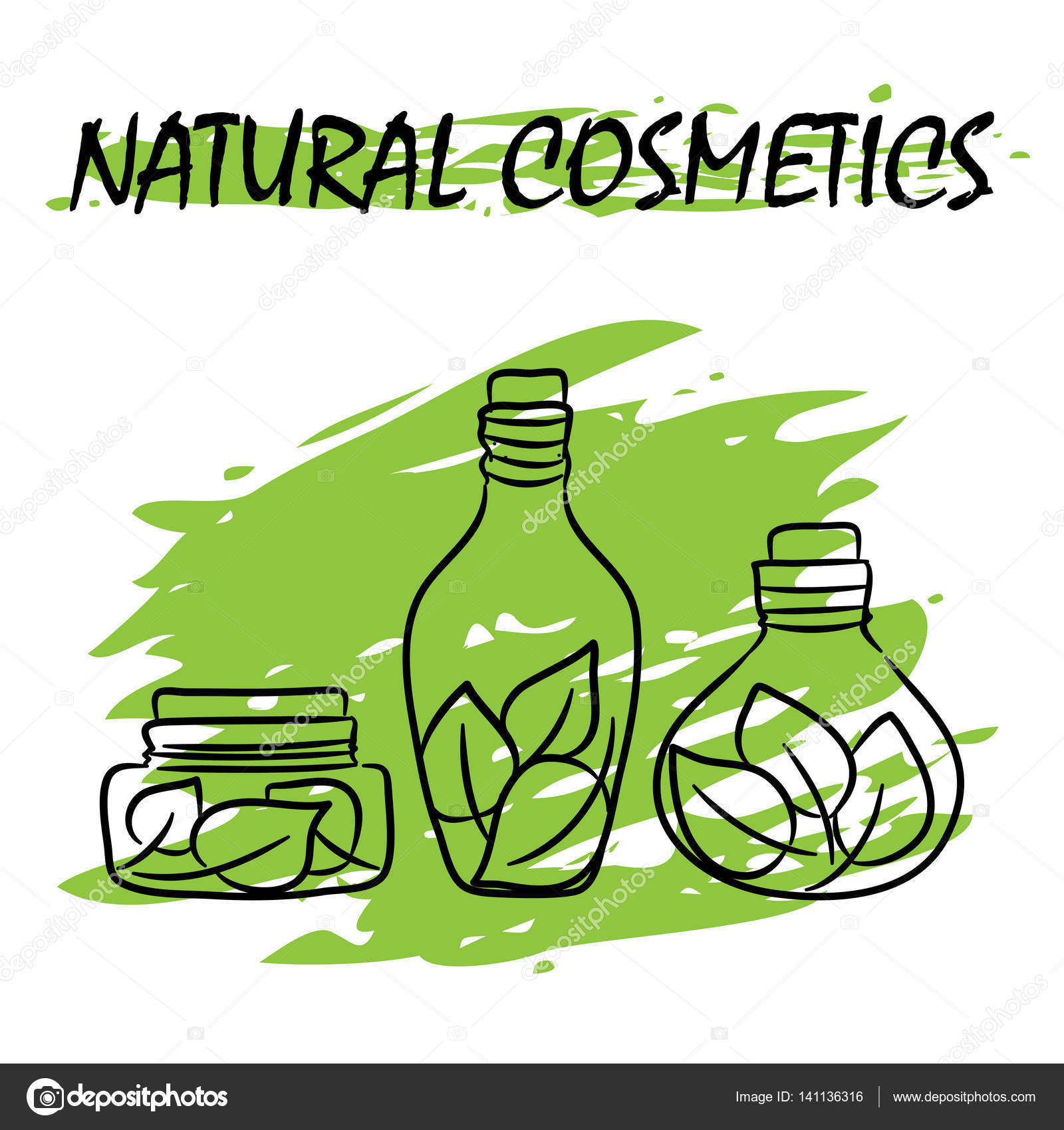 Vector illustration of tree bottles with leaves inside Stock Vector by ...