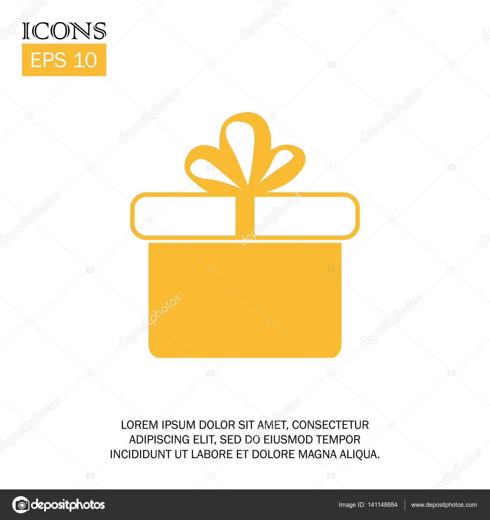 Vector illustration of gift box flat design icon Stock Vector Image by ...