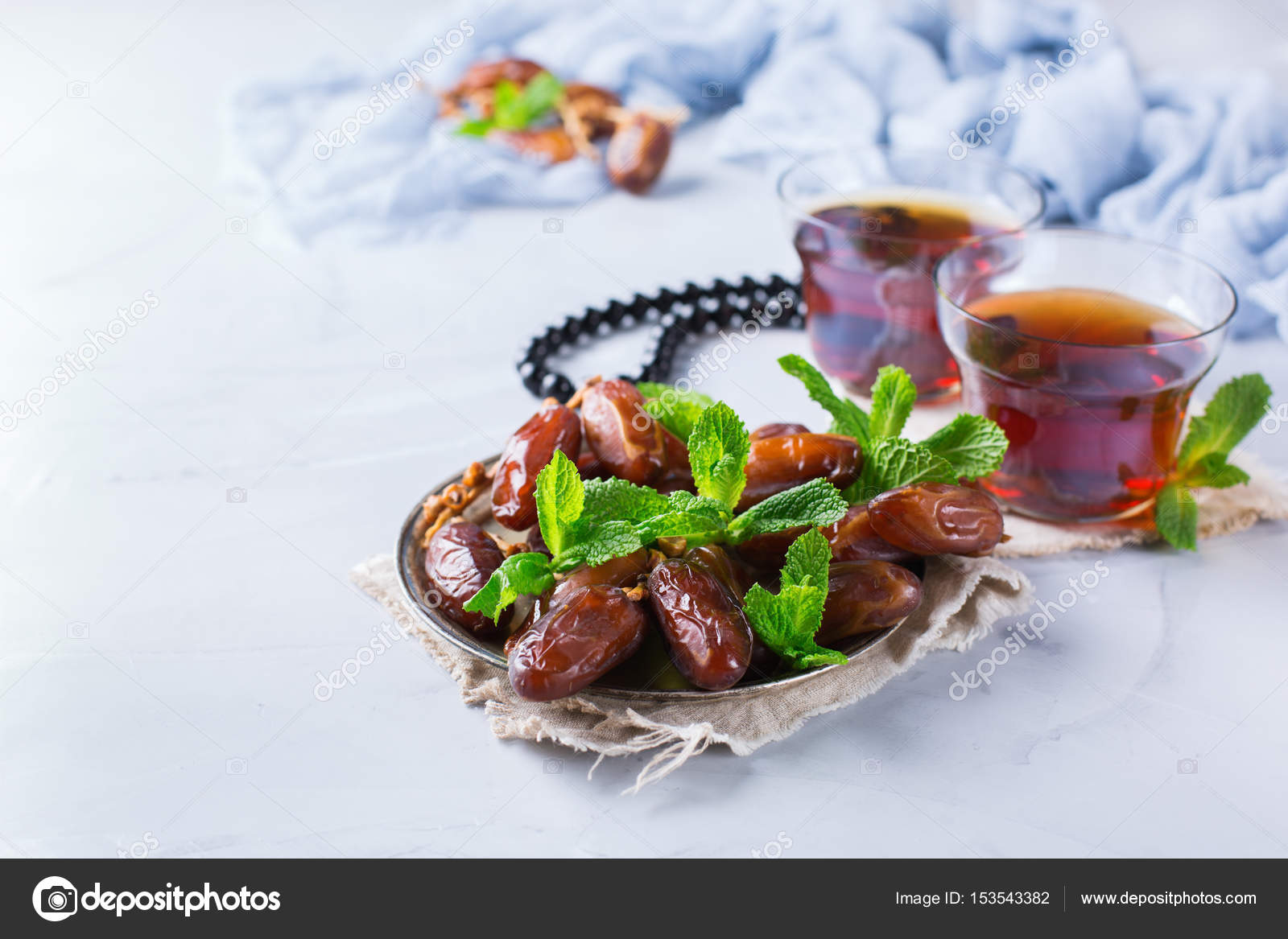 Ramadan ramazan kareem. Traditional arabic tea with mint and dates ...