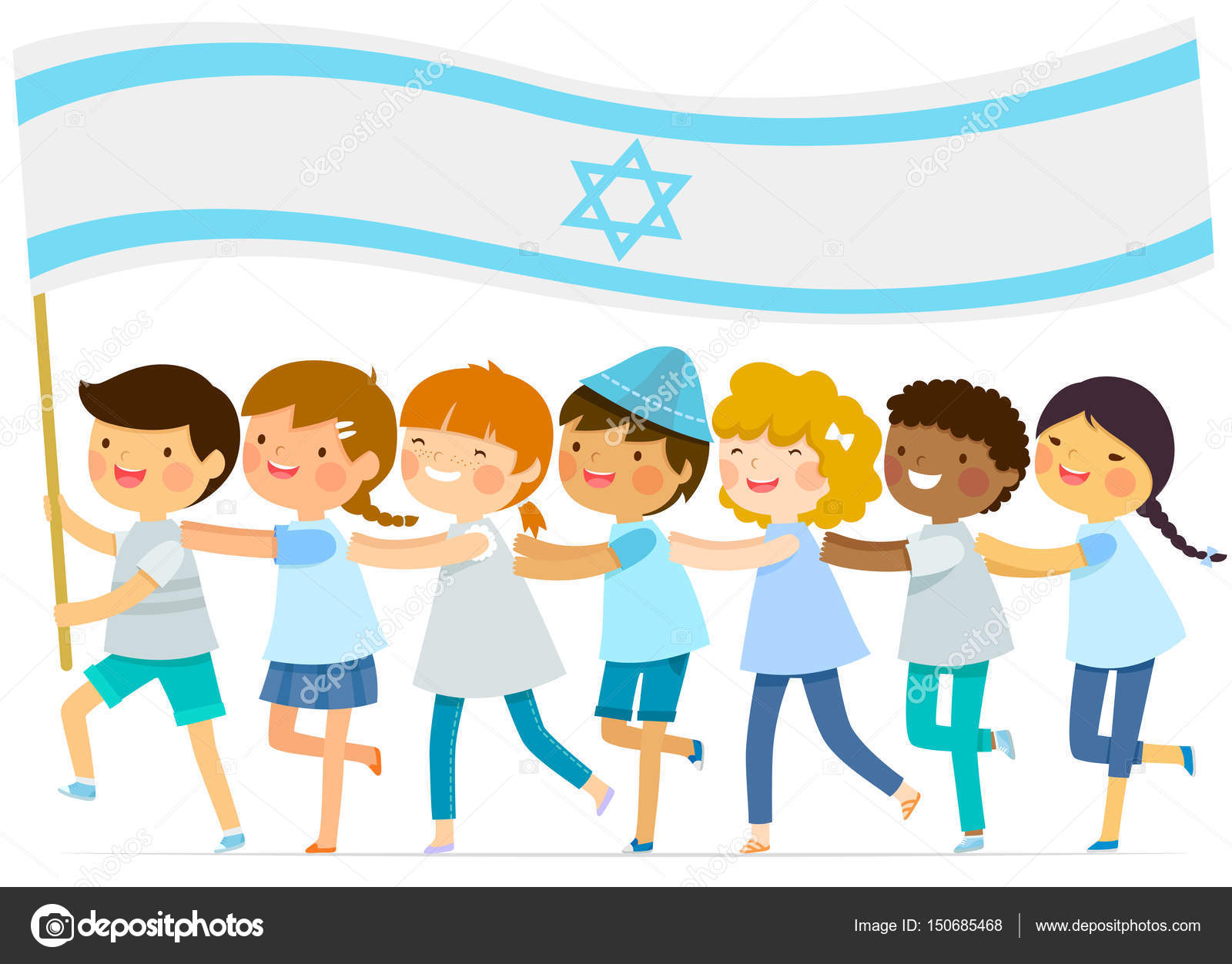 Niños En Fila Clipart