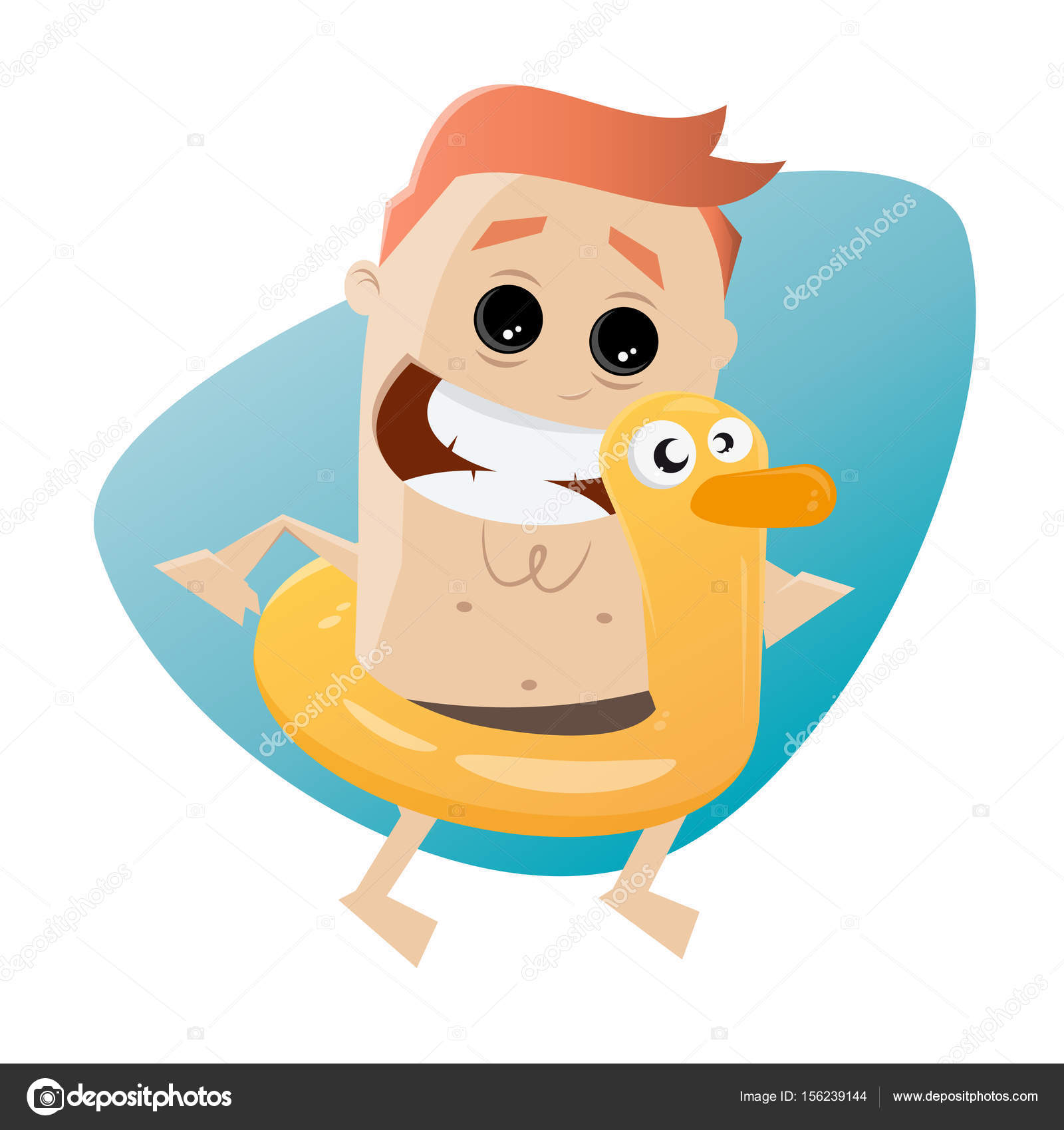 Lustige Ente Schwimmen Clipart