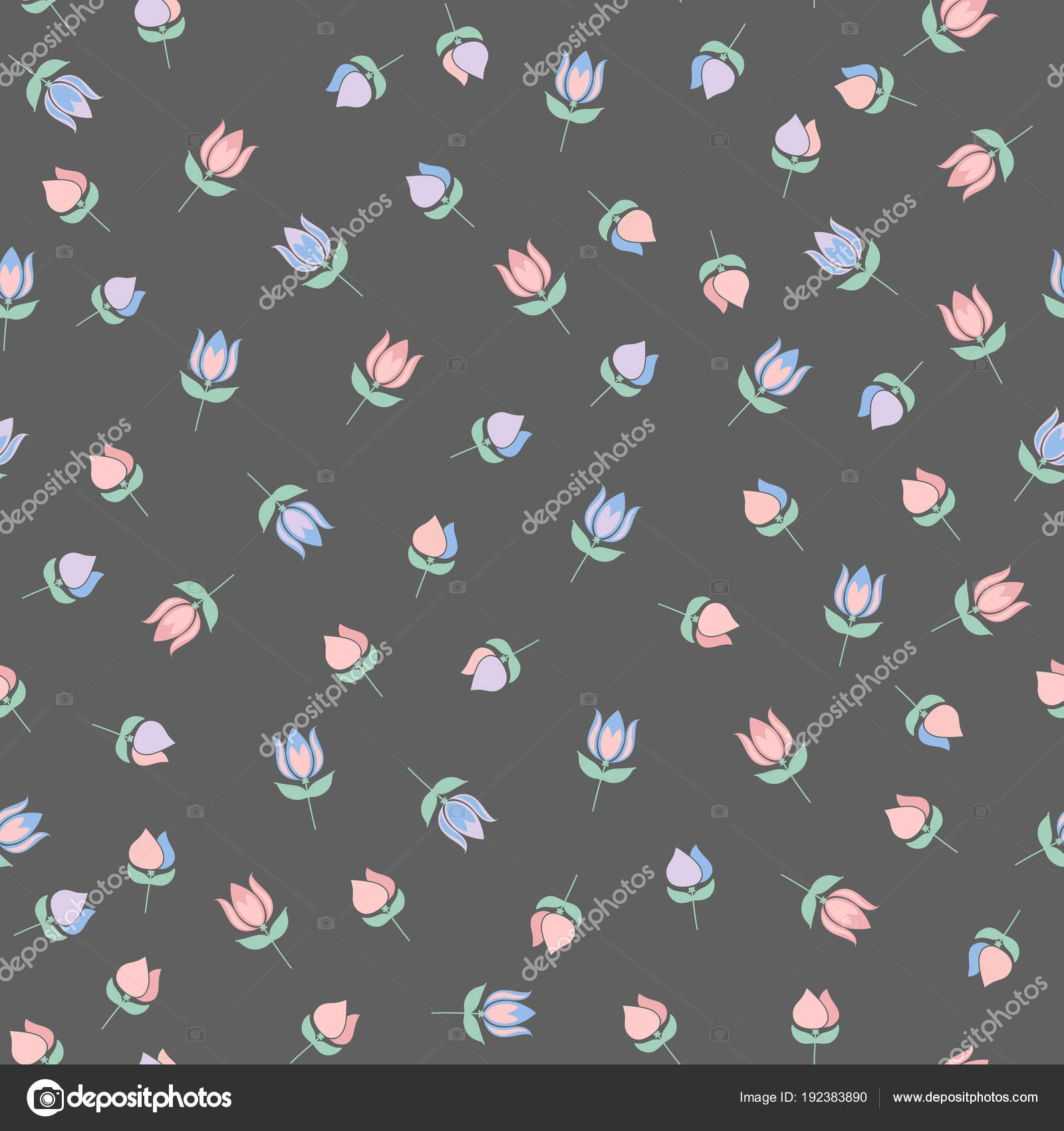 Set Seamless Hand Drawn Flowers Patterns Elegant Beautiful Nature ...