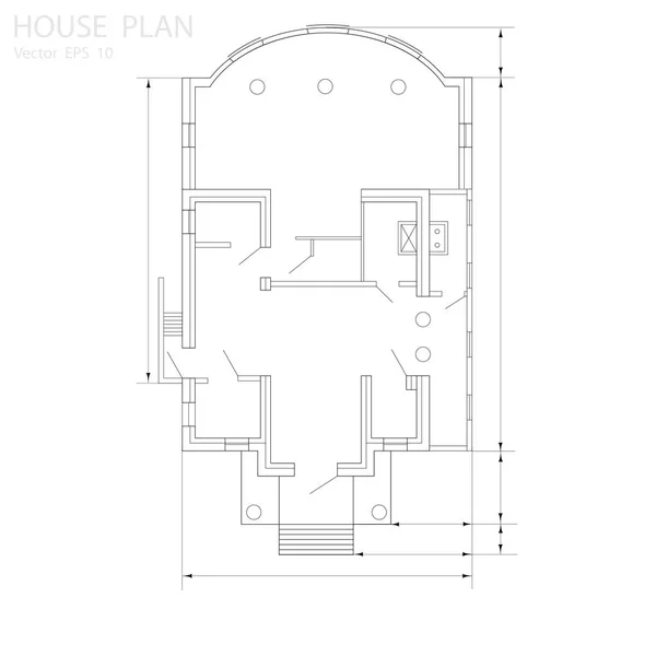 House plan. Vector blueprint — Stock Vector © emaria #9084896