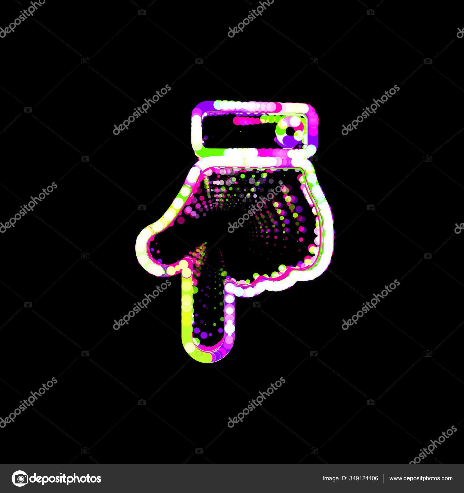 Symbol Hand Point Multi Colored Circles Stripes Ufo Green Purple ...