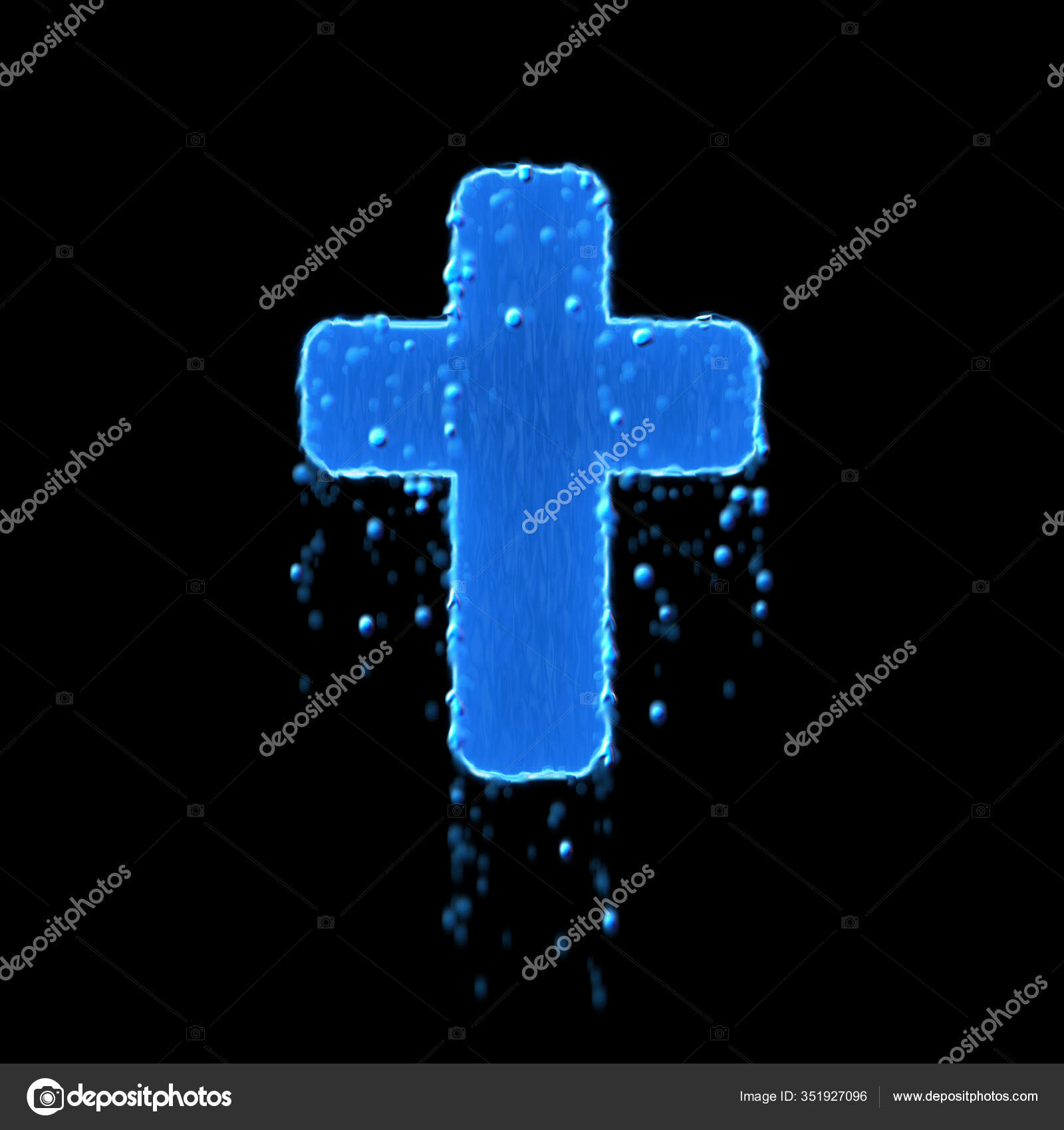 Wet Symbol Cross Blue Water Dripping — Stock Photo © MaykovNikita ...