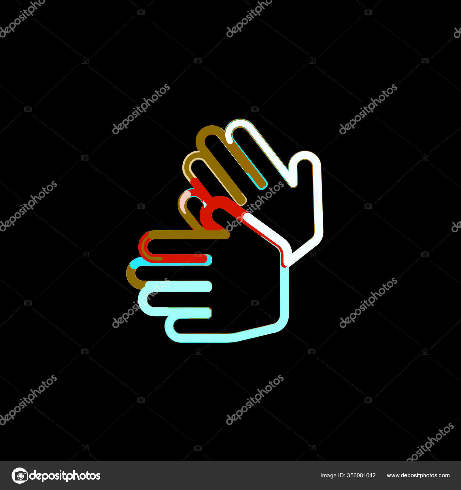 Symbol Sign Language Multi Colored Circles Stripes Red Brown Blue ...