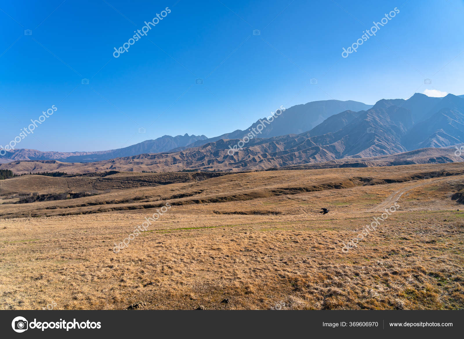 Scenery landscape on the Mount Aso highland in Aso Kuju National Park ...