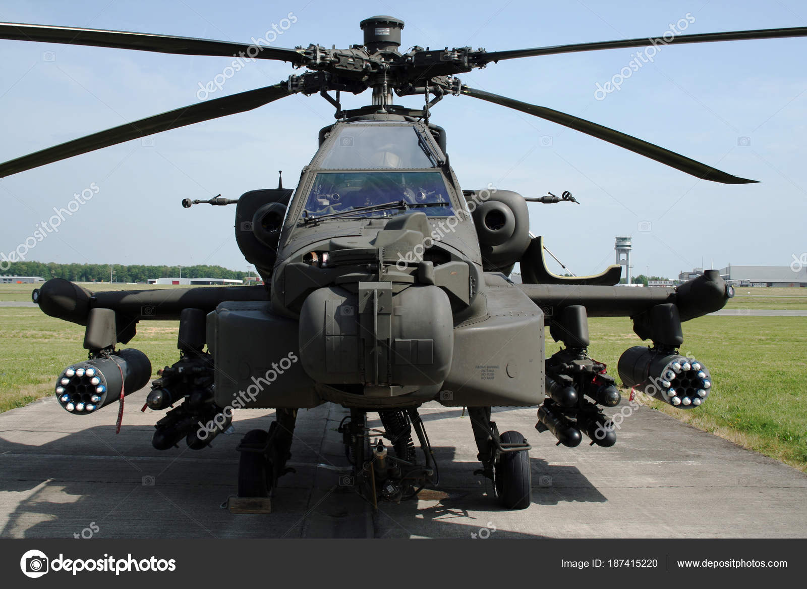 Apache Helicopter Front View