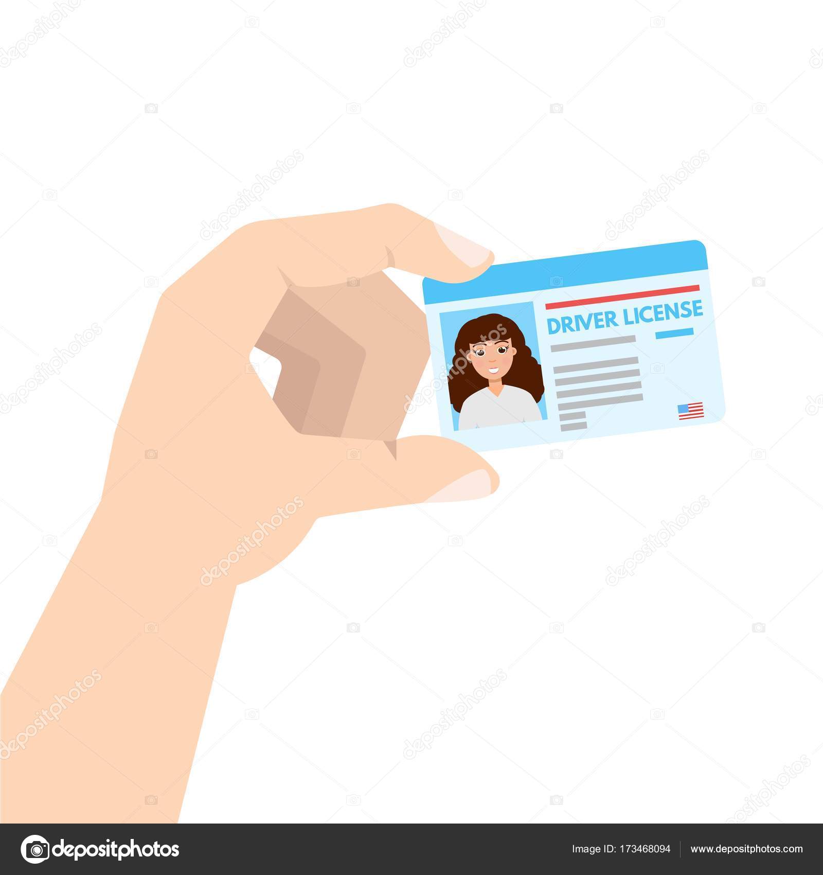 Mão segurando carta de condução do carro Vetor de ©AnSim 173468094
