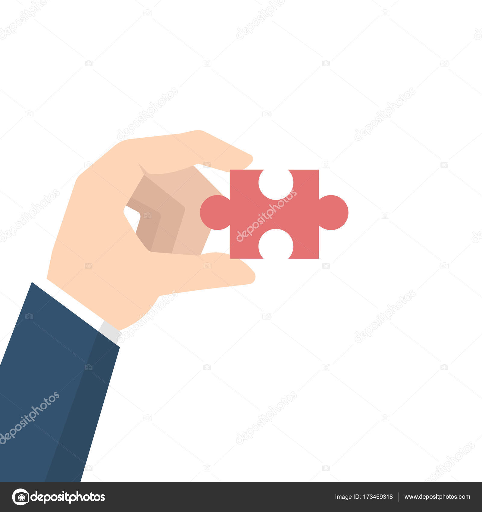 Businessman Hand holding puzzle Stock Vector Image by ©AnSim #173469318