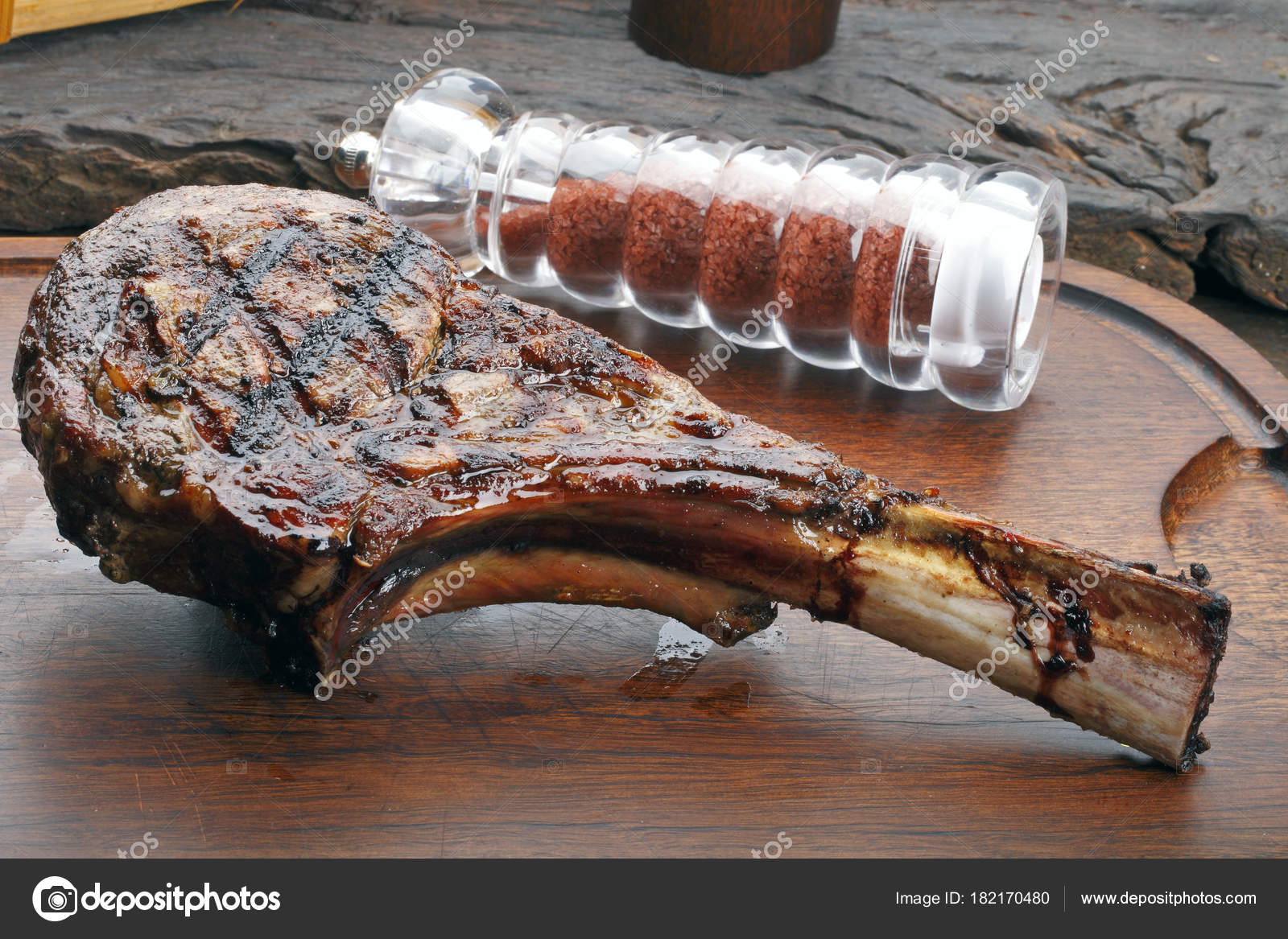 Barbecue Tomahawk Steak Wooden Board — Stock Photo © rocharibeiro ...