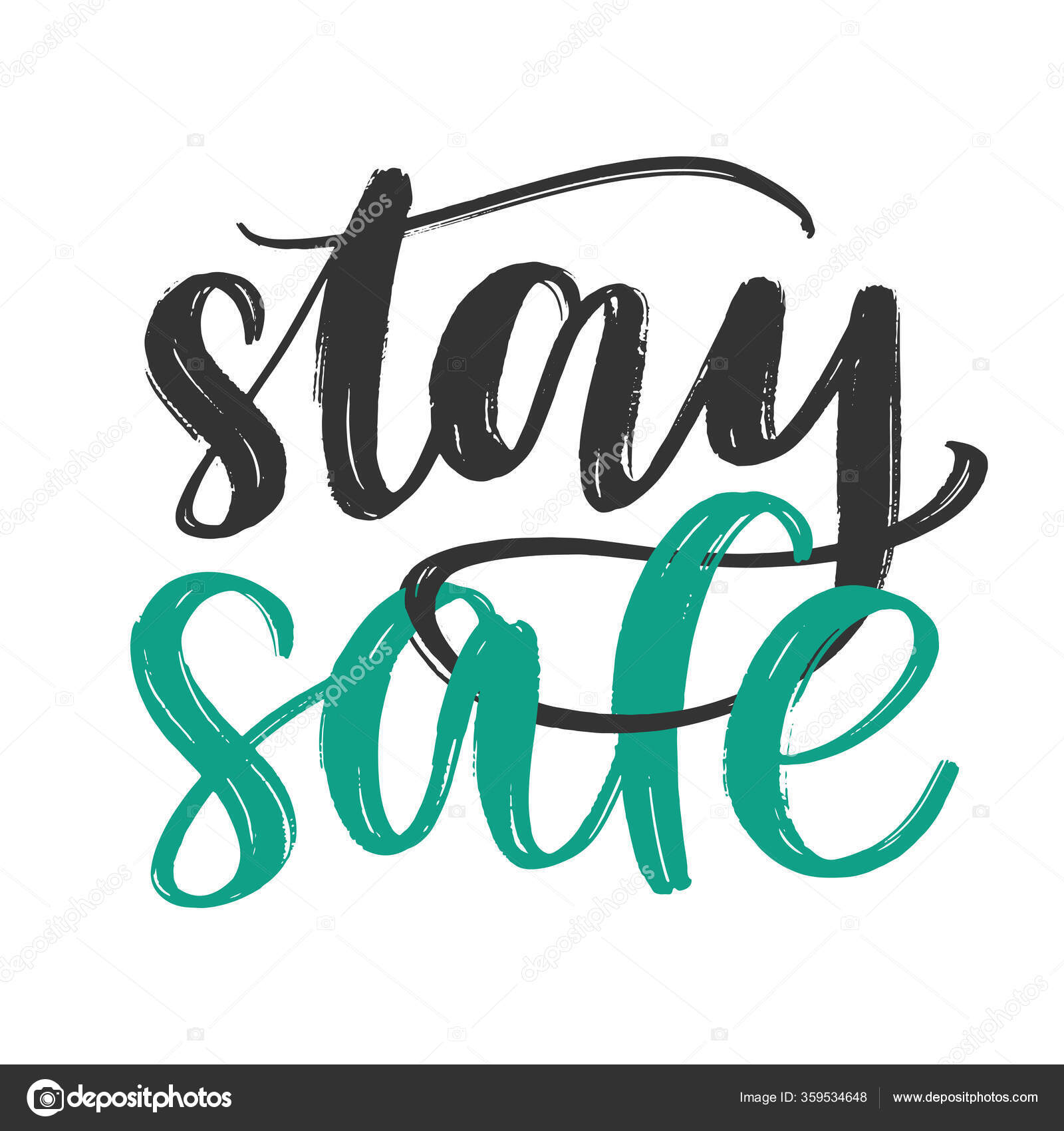 Stay Safe Text Poster Sticker Card Coronavirus Covid Quarantine ...