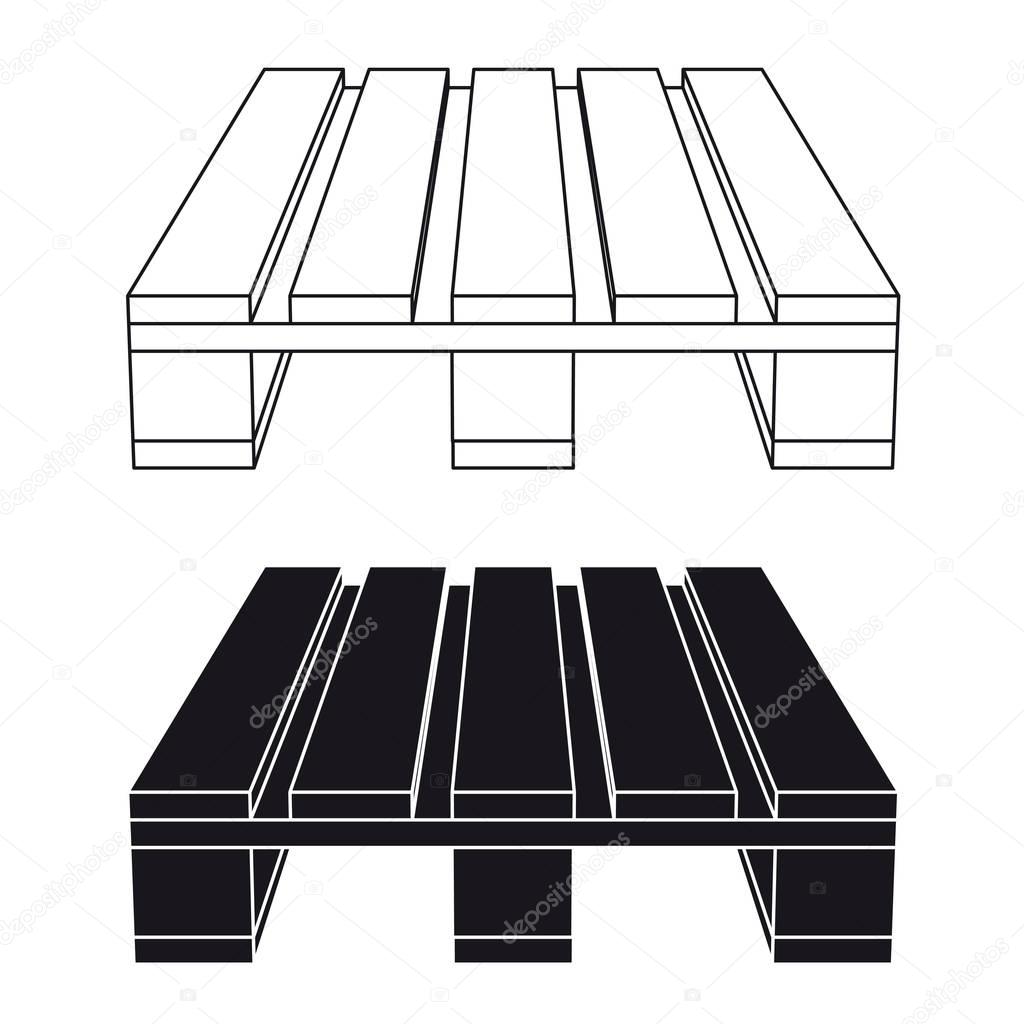 Wooden pallet black symbol — Stock Vector © happyroman #135630328