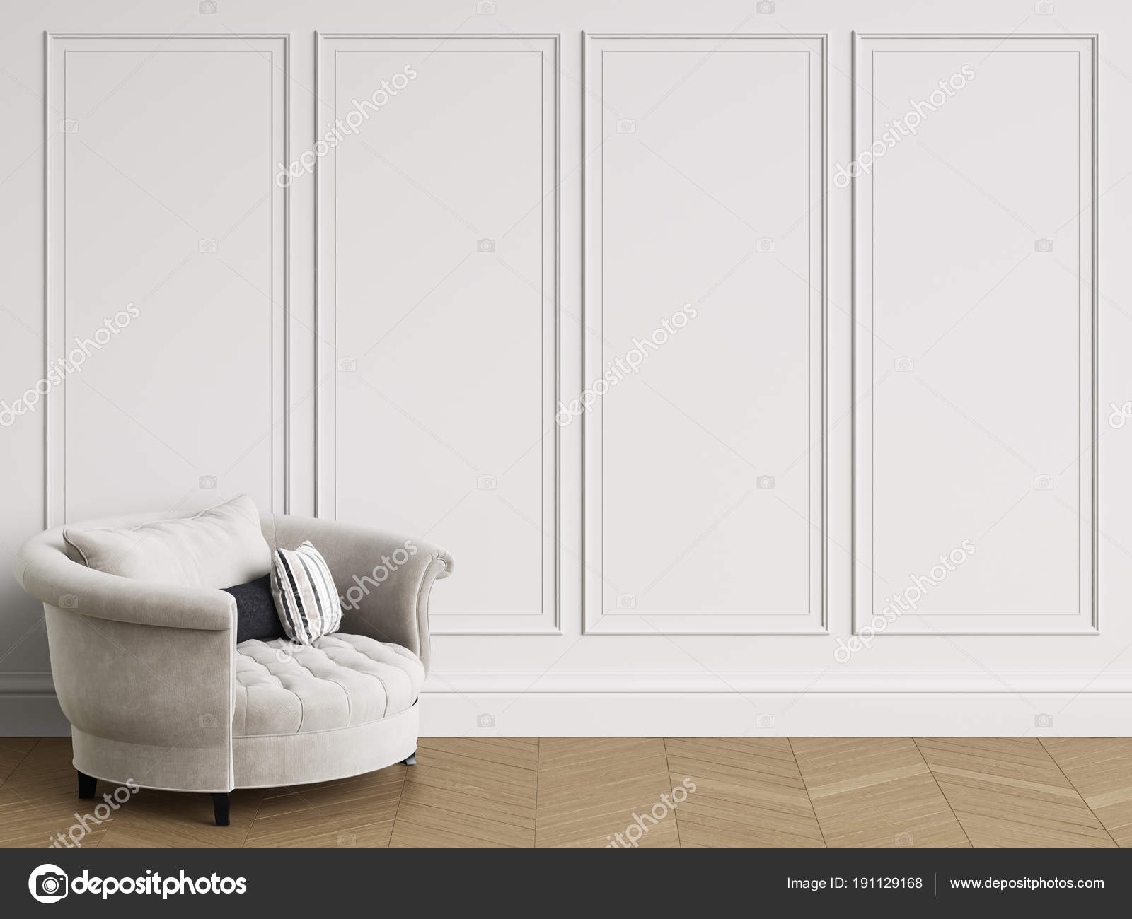 Sillón Clásico Interior Clásico Con Espacio Para Copias Paredes Blancas ...
