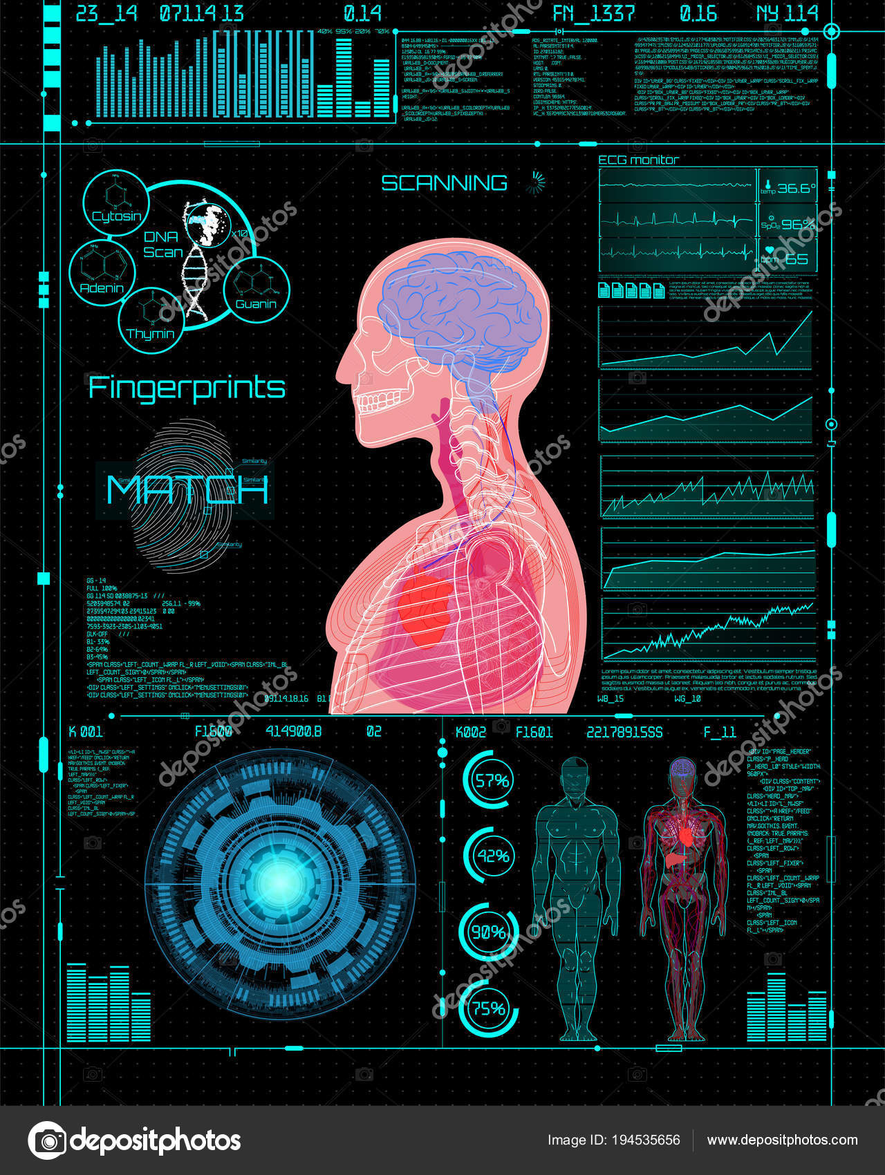 Medical Health Care Human Virtual Body Stock Vector Image by ...