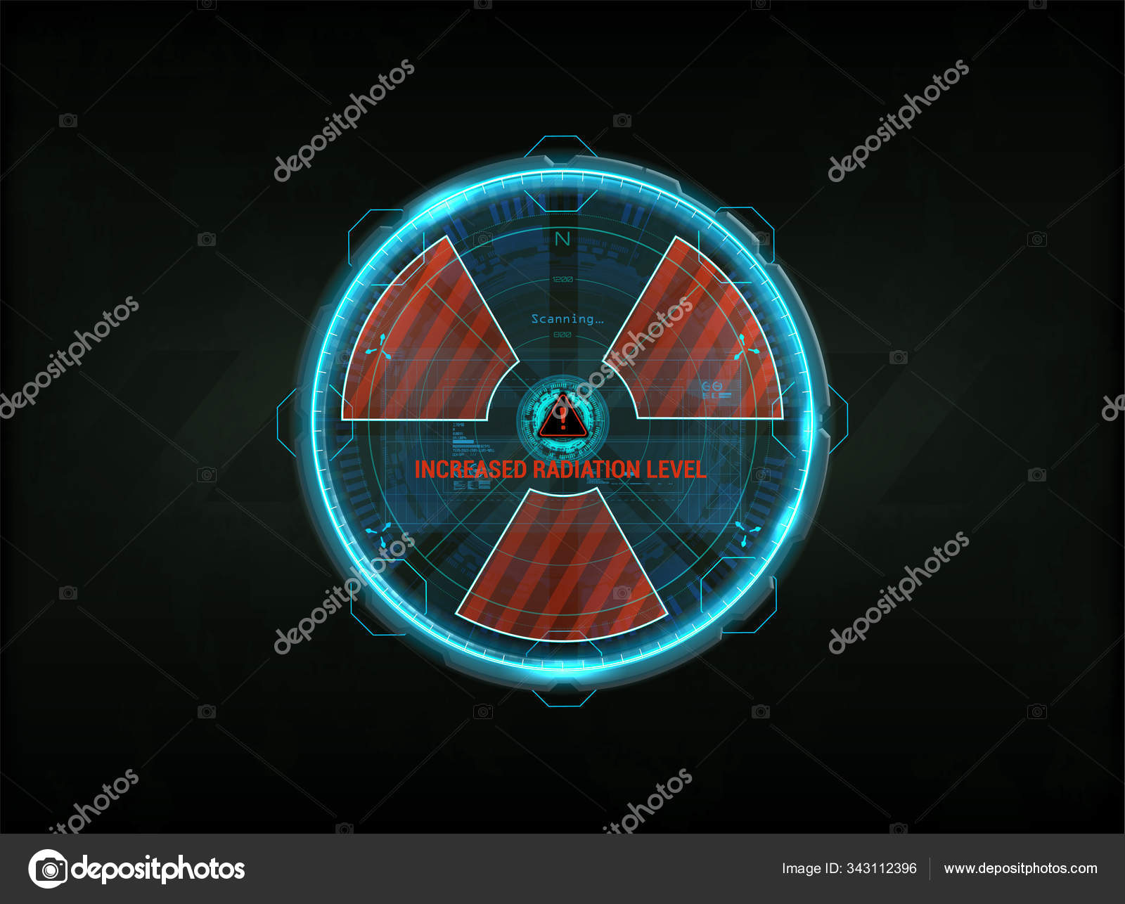 Futuristic gadget dosimeter radiation in HUD style Stock Vector Image ...
