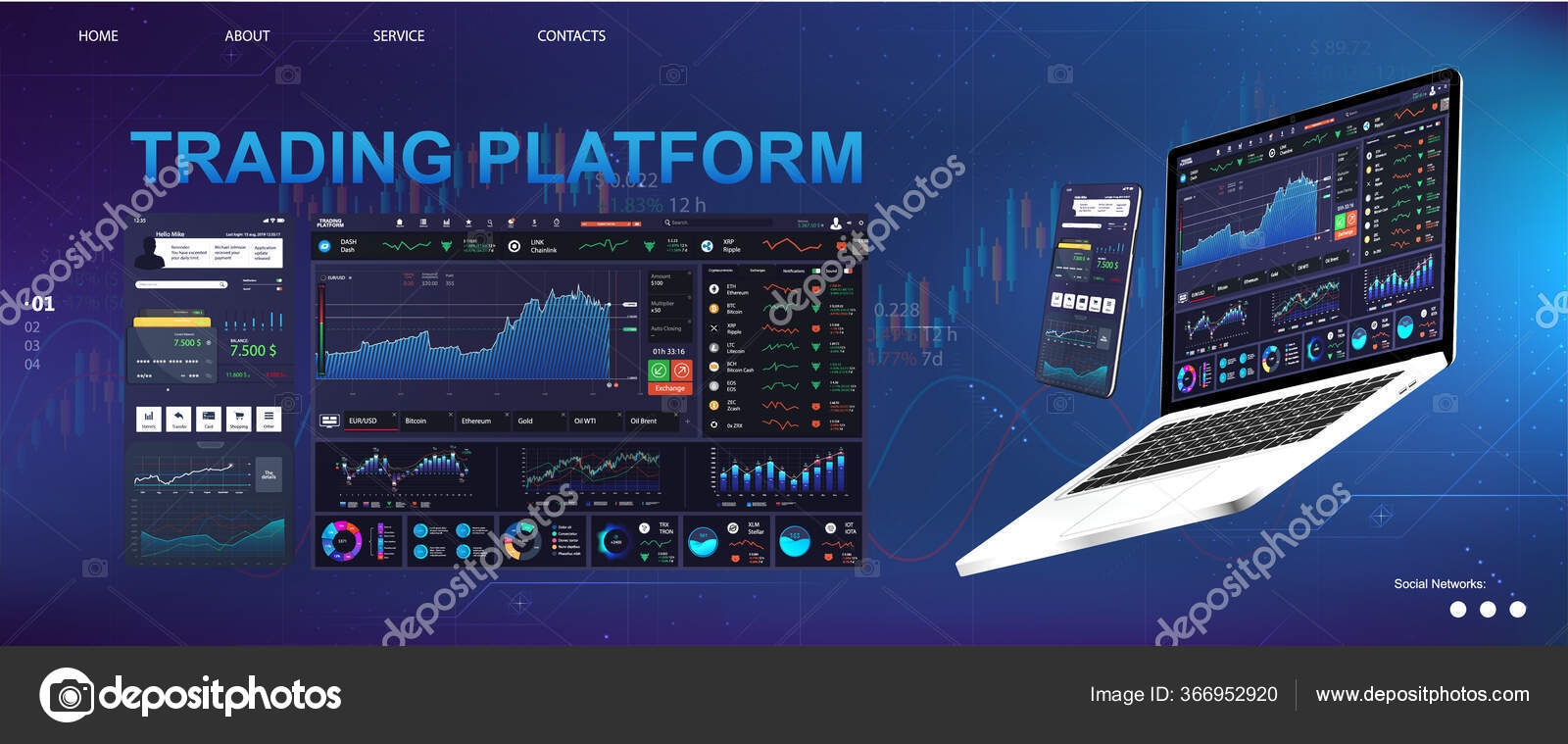 Trade platform UI dashboard design Stock Vector Image by ©sergeybitos ...