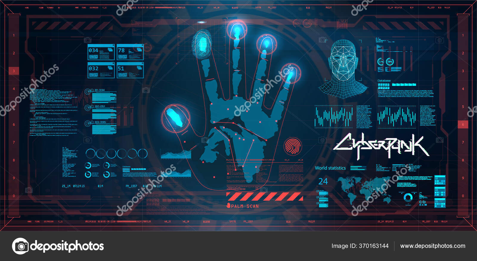 Biometric recognition system. Futuristic scanning Stock Vector Image by ...