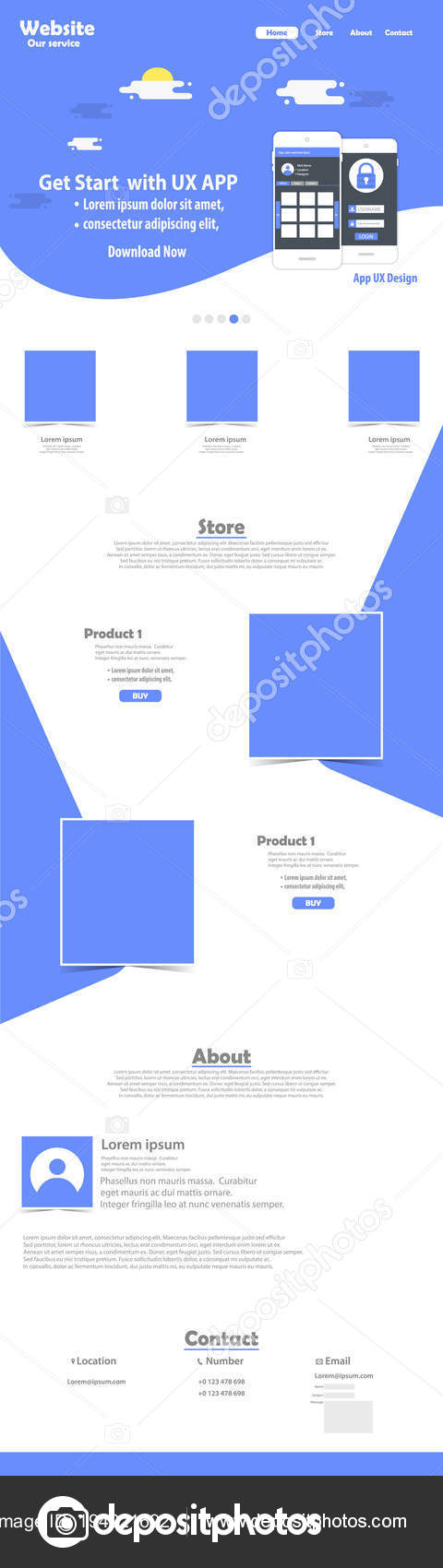 Website Landing Page Vector Template Design Stock Vector Image by ...