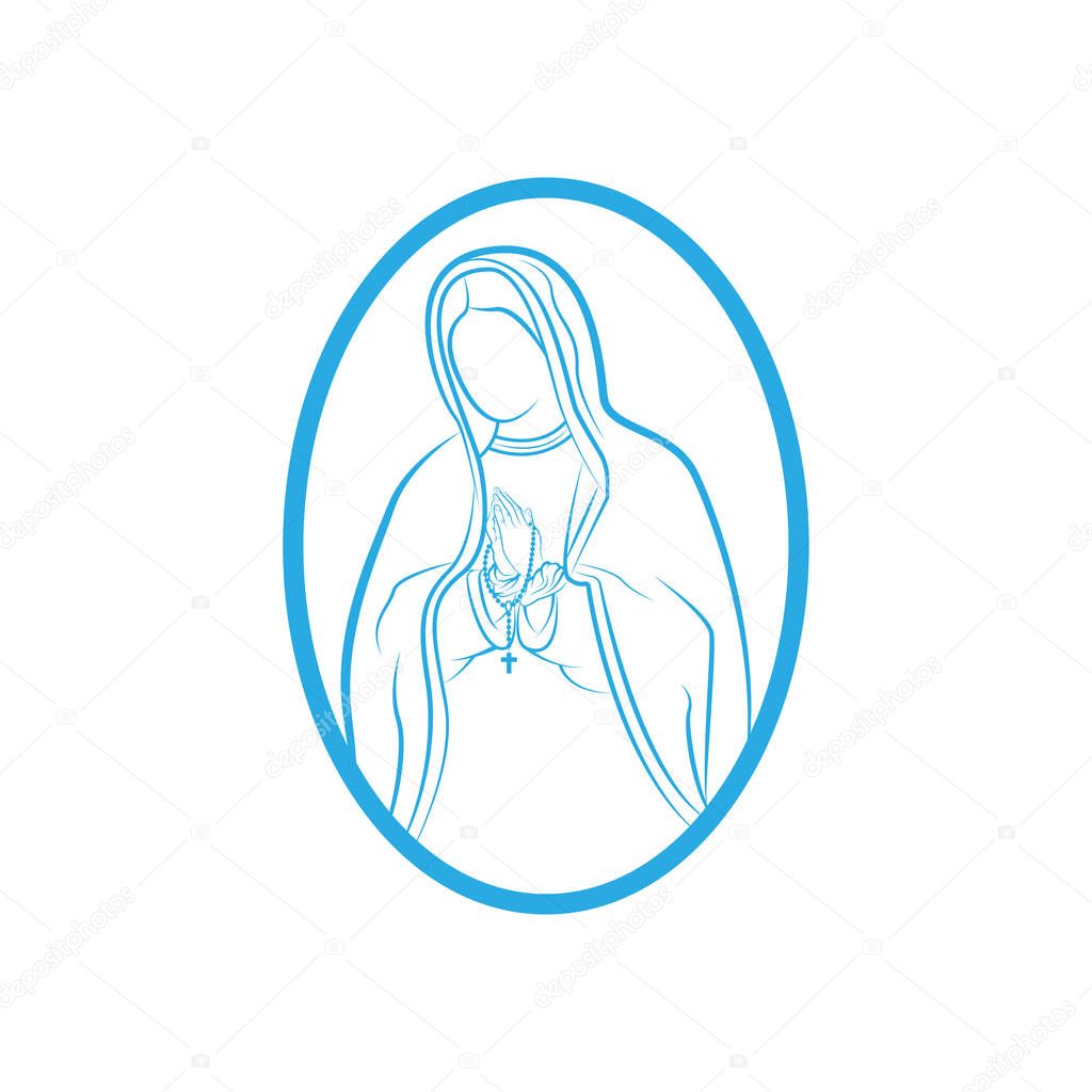 Nuestra Señora Vector Logo ilustraciones esquema plantilla. Nuestra ...