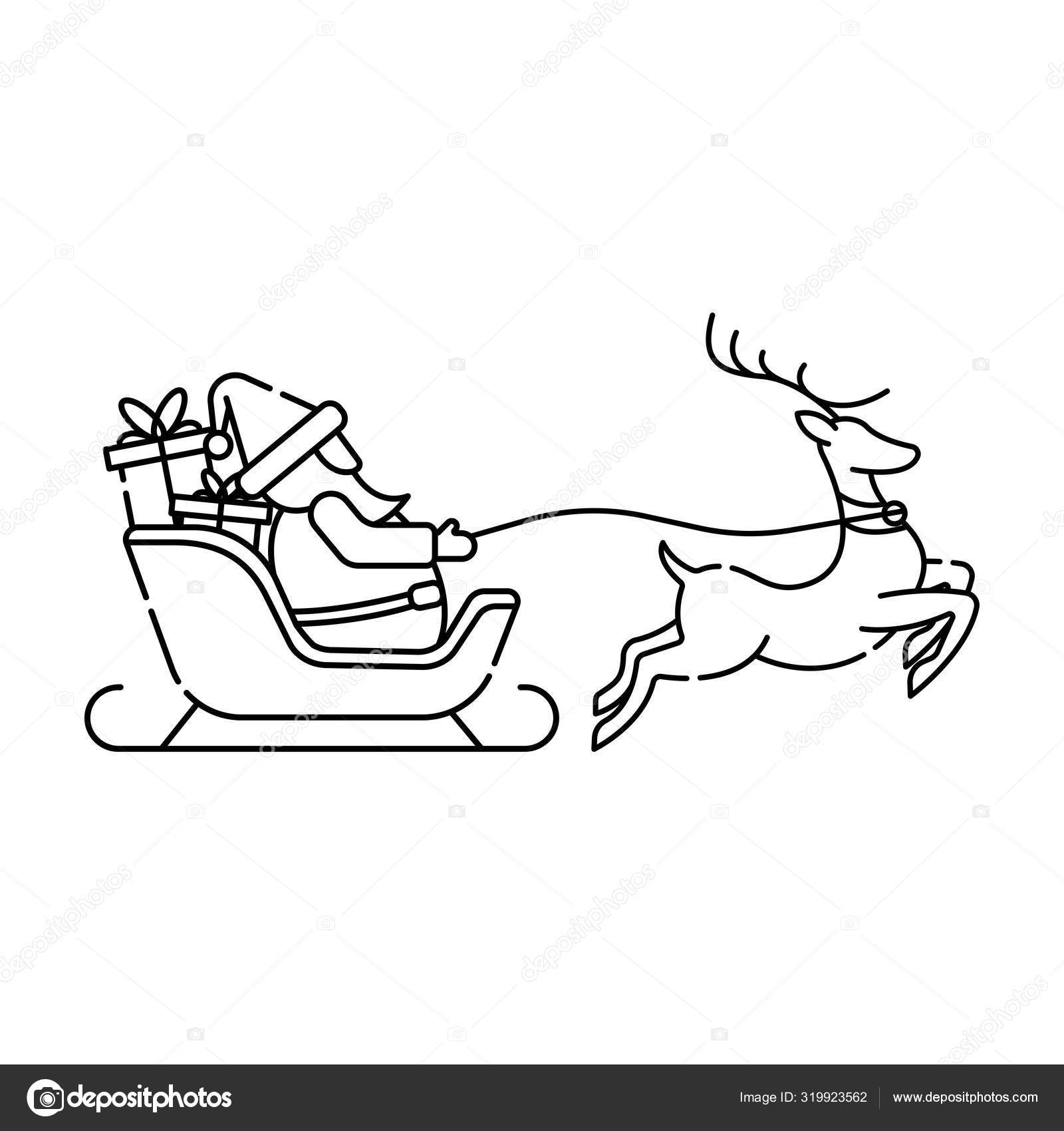 Simple Cartoon Santa Sleigh