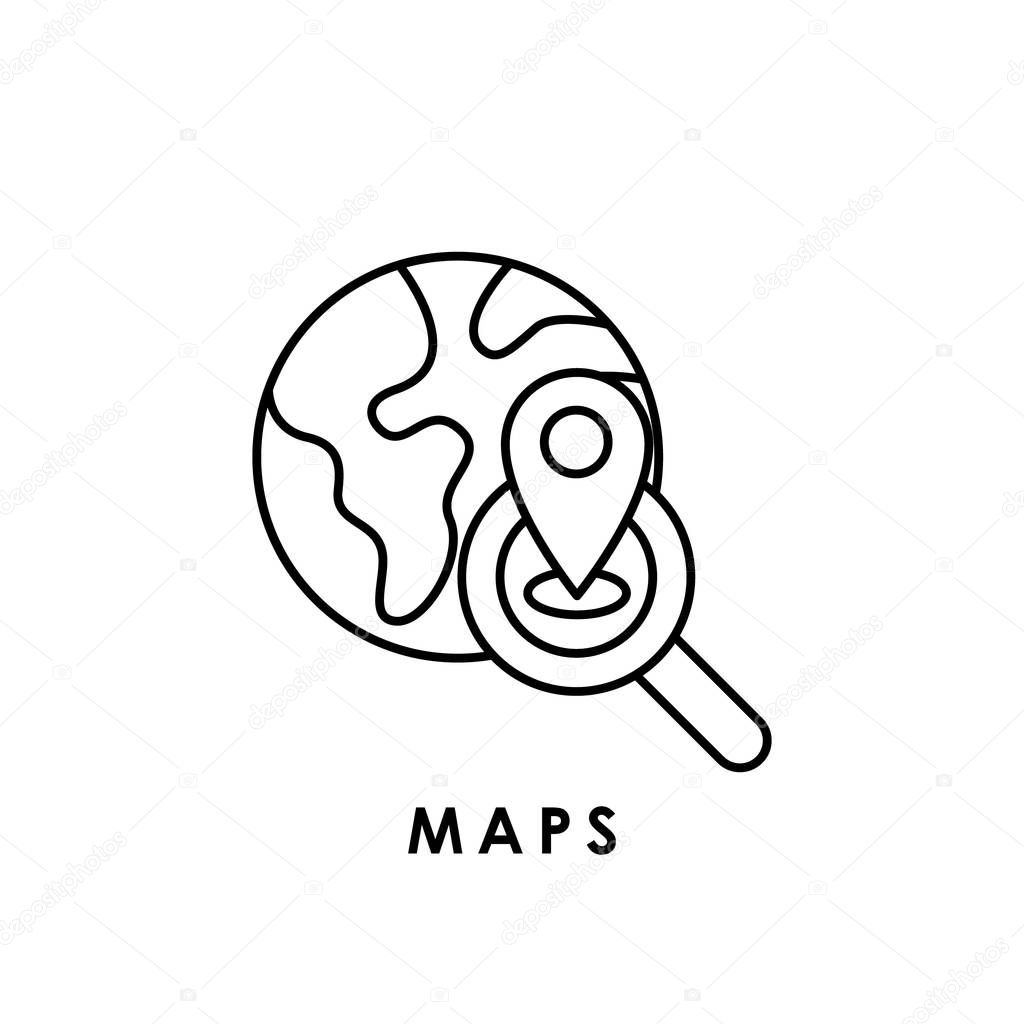 Maps. Maps icon. Maps vector. Maps icon vector. Maps logo. Maps symbol ...