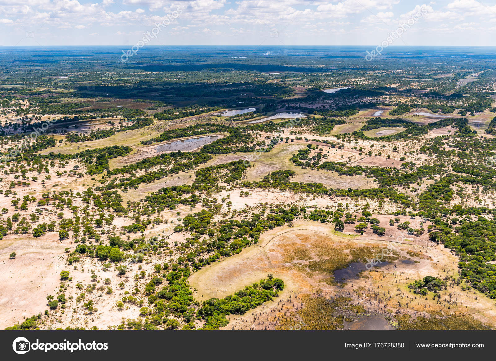 Aerial View Nature Botswana Africa — Stock Photo © Siempreverde #176728380