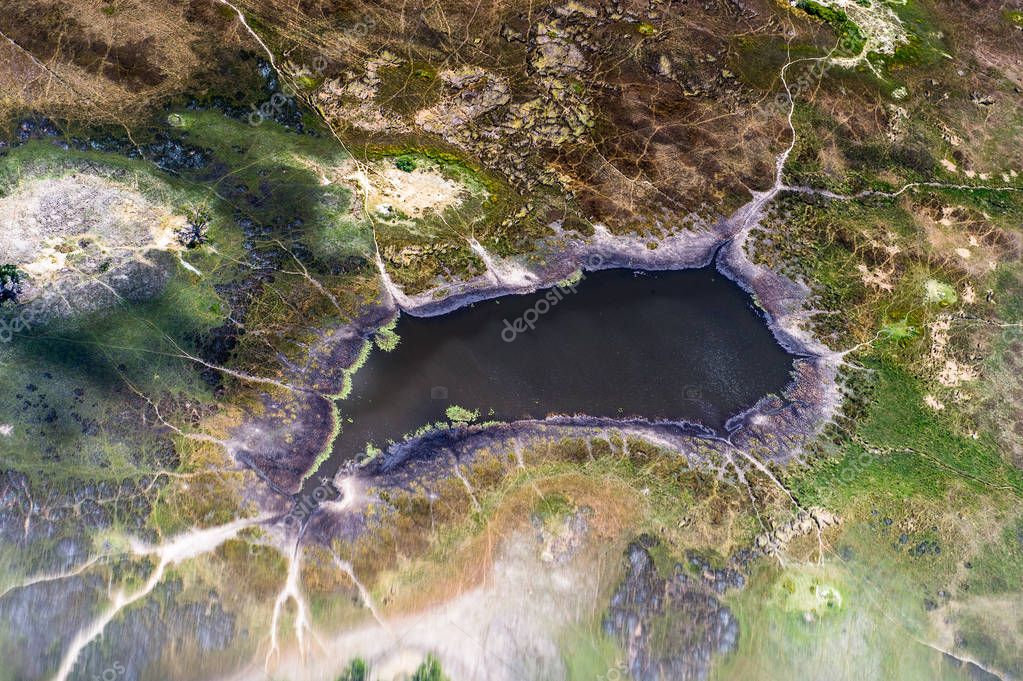 hermosa vista aérea del delta del Okavango (prado del Okavango), una de ...