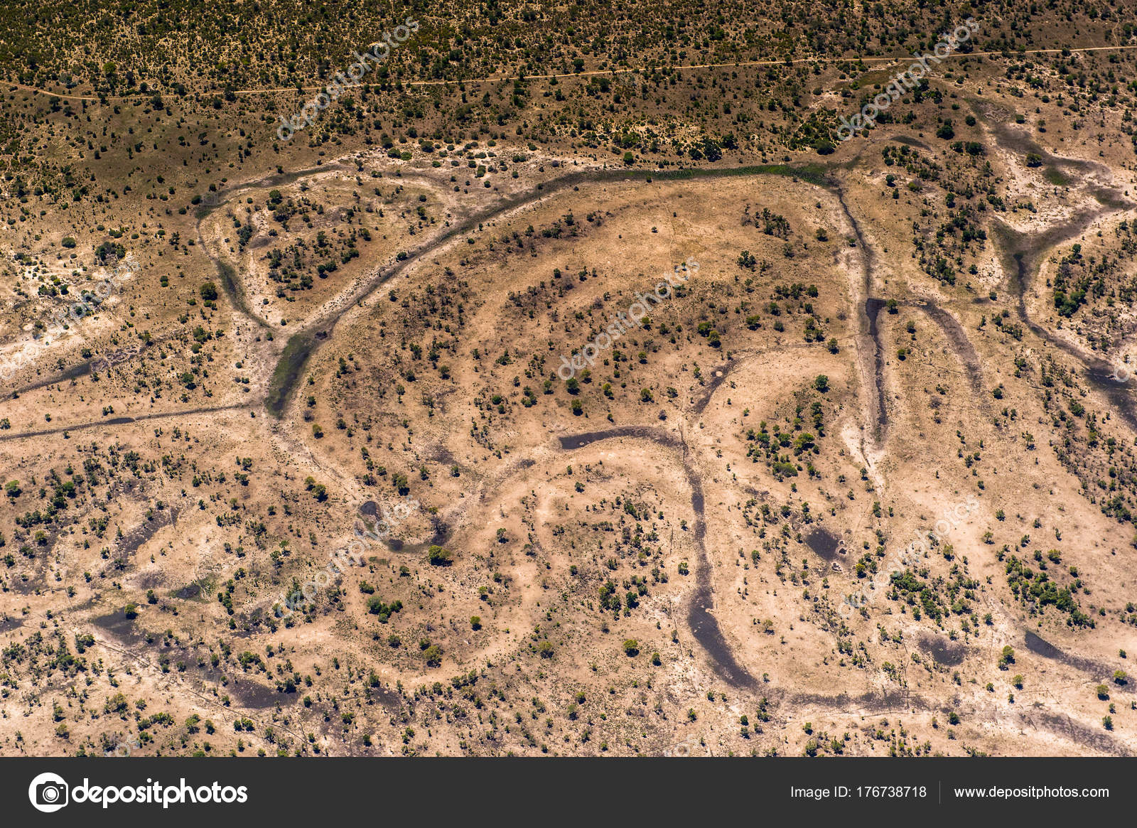 Aerial View Okavango Delta Okavango Grassland One Seven Natural Wonders ...