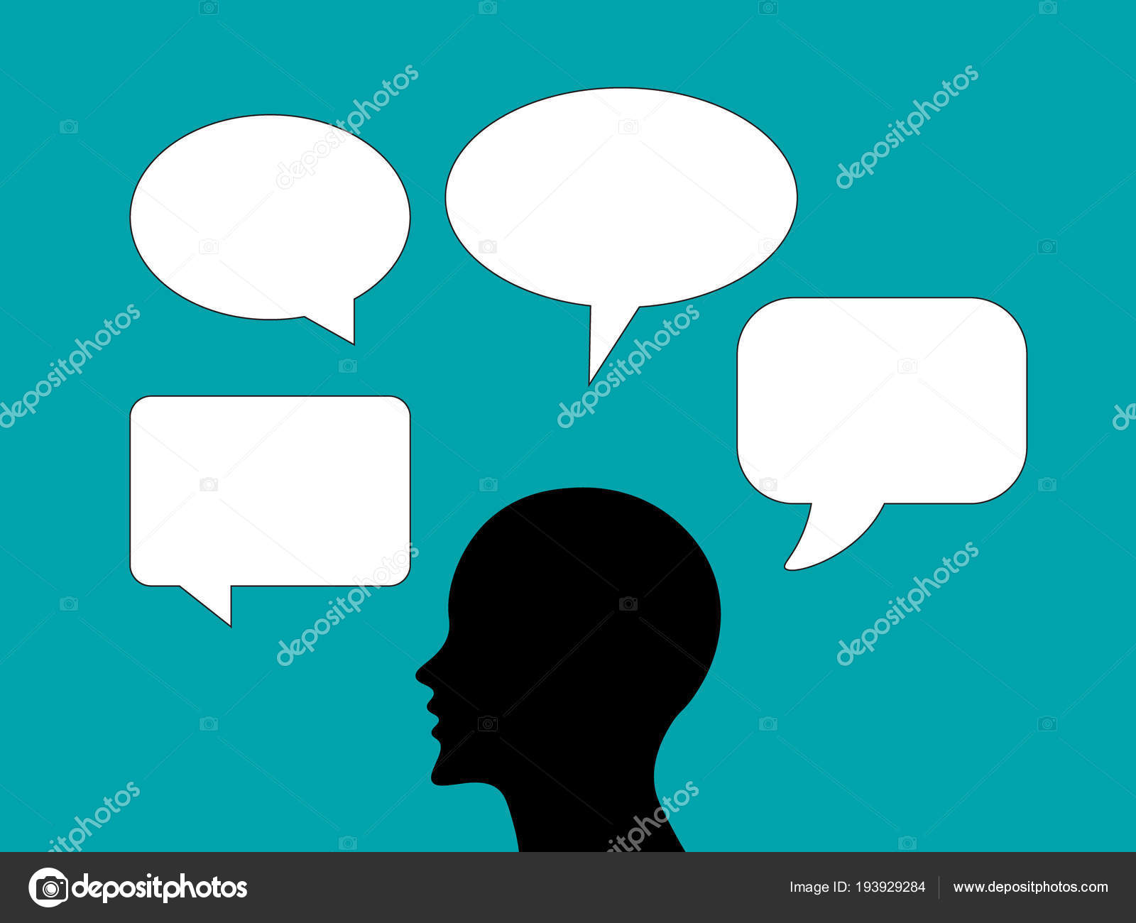 Vector Speech Bubbles Human Head Talking Icons Web Stock Vector Image ...
