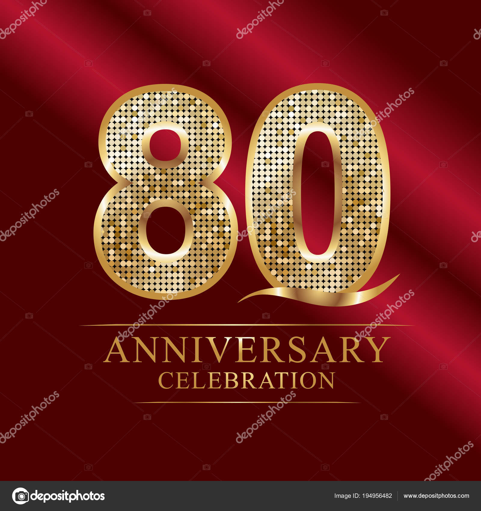 Anniversary Celebration Logotype 80Th Anniversary Logo Disco Numbers ...