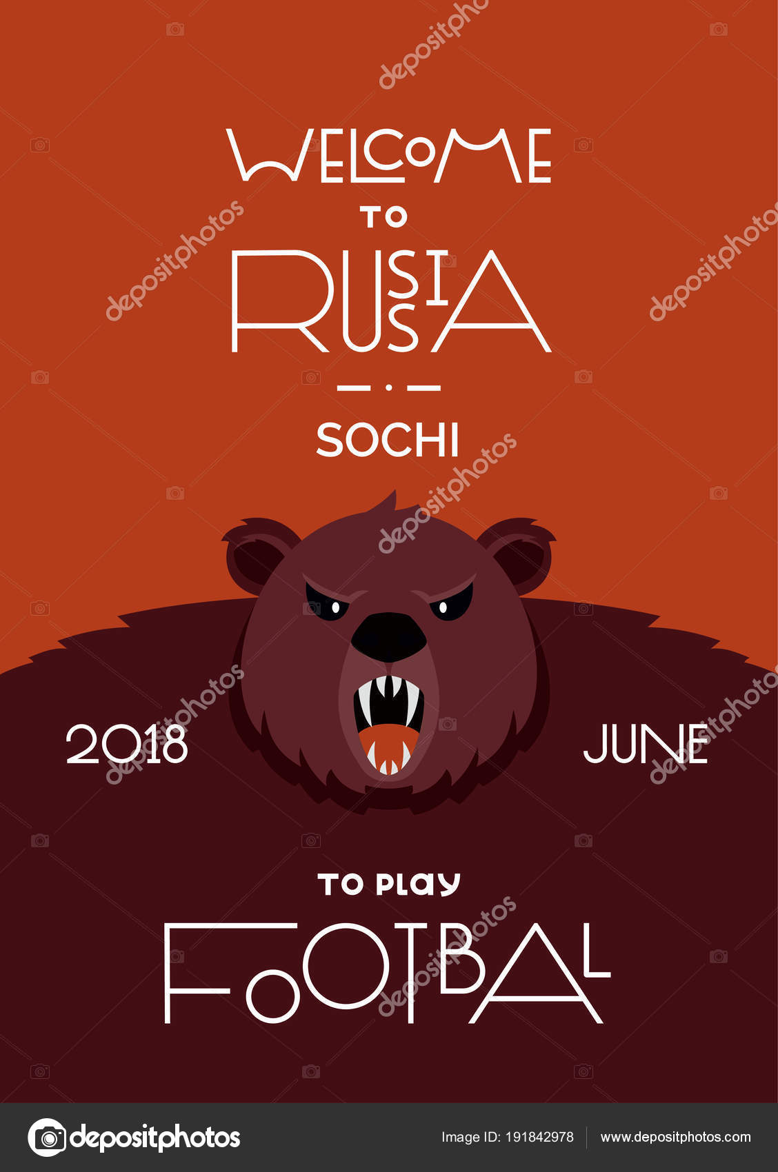 Lettering welcome to Russia. FIFA World Cup in Russia 2018. The ...