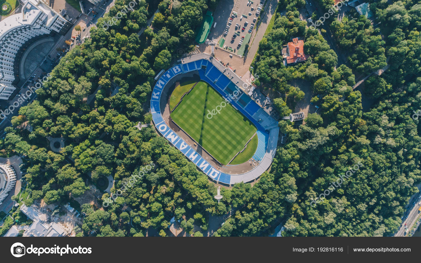 Lobanovsky Stadium July 2017 Kiev Ukraine Aerial View Football Field ...