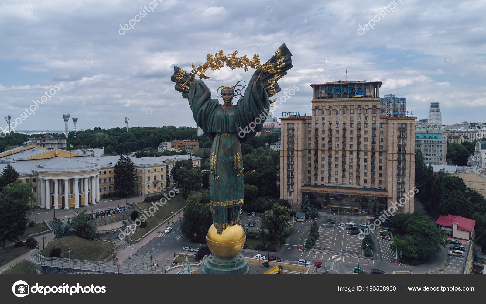 Kiev Ukraine June 2017 Independence Square Aerial View Independence ...