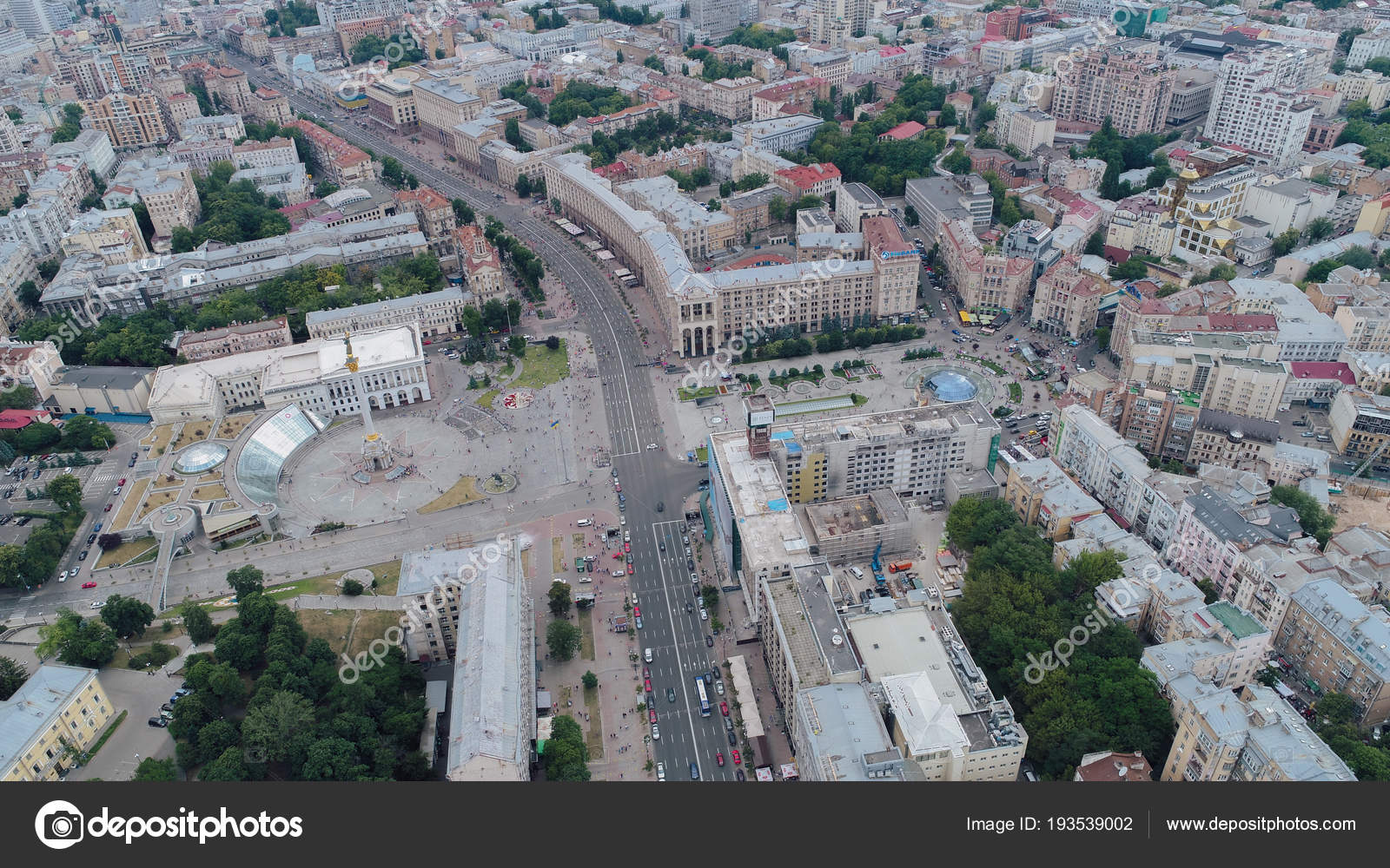 Kiev Ukraine June 2017 Independence Square Aerial View Independence ...