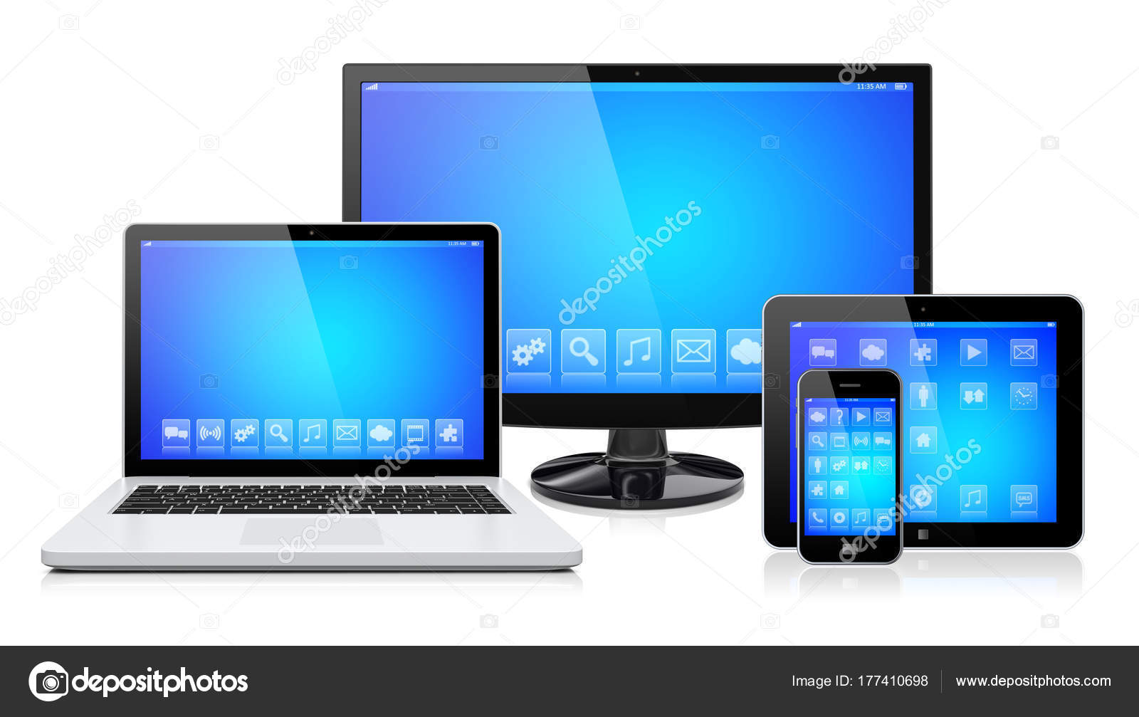 Electronic devices on a white Stock Photo by ©Shtanzman 177410698